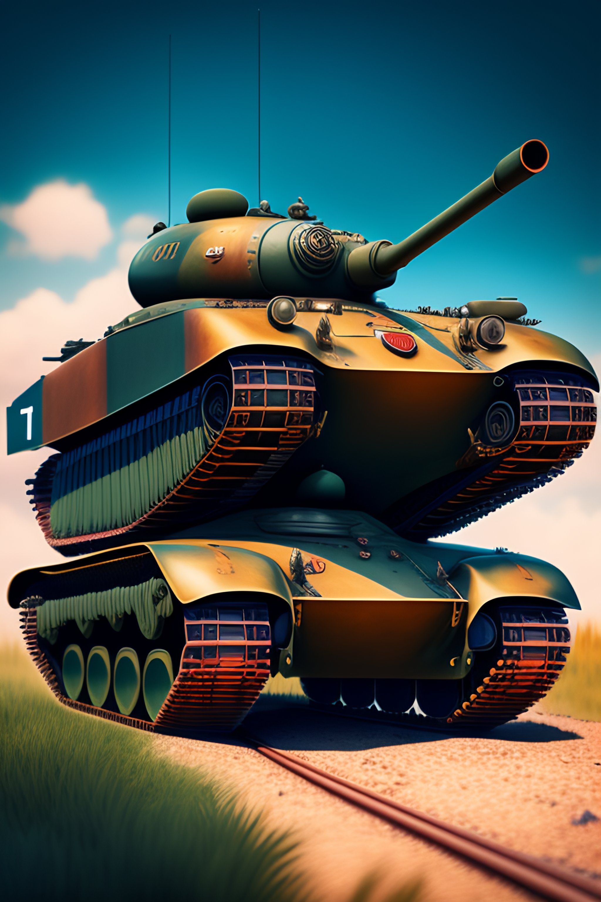 Lexica - T34 tank, illustration, 4k, high quality,sharp focus,art station