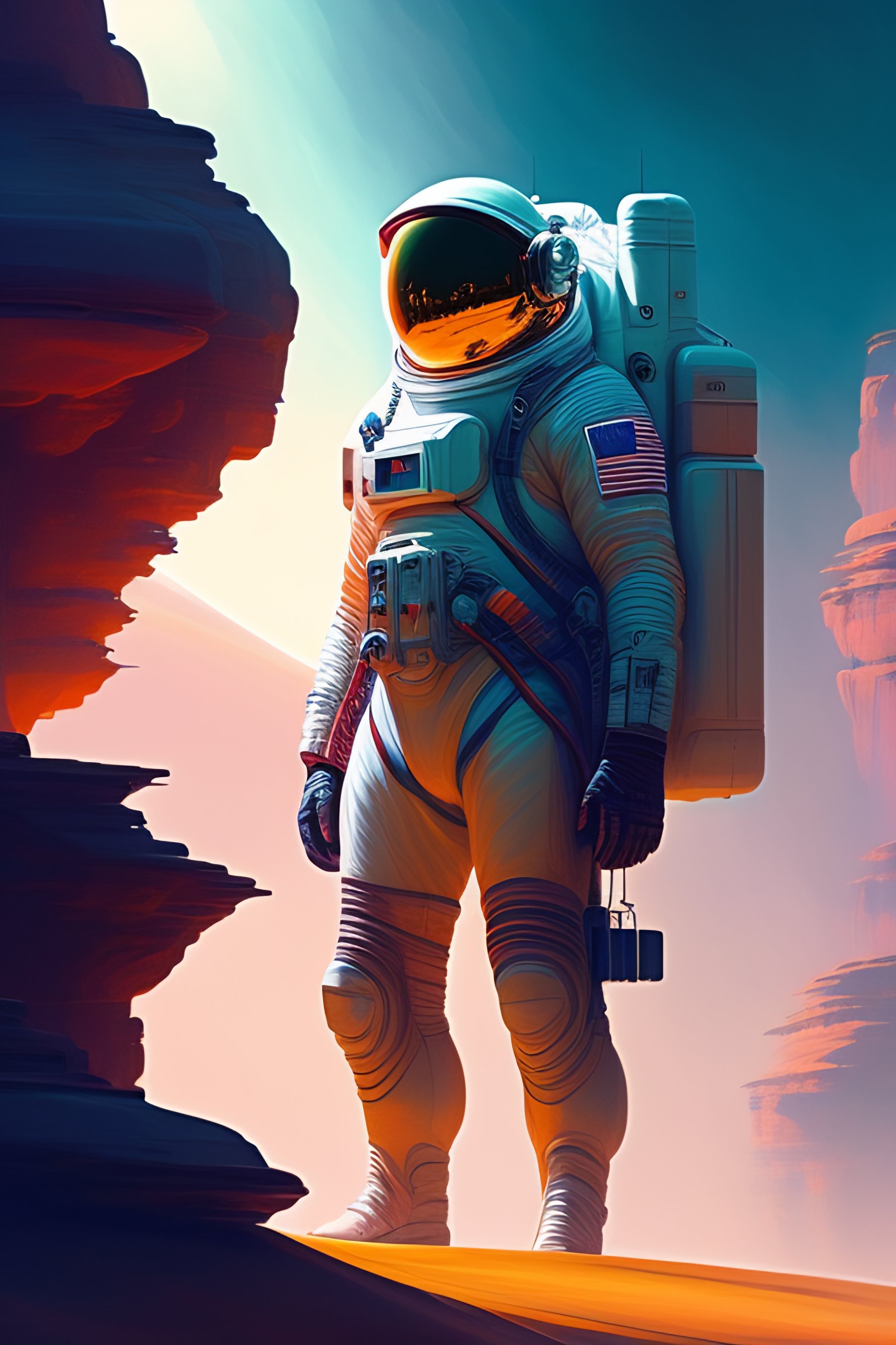 Lexica - An astronaut standing on a distant planet, digital illustration, artstation, intricate ...