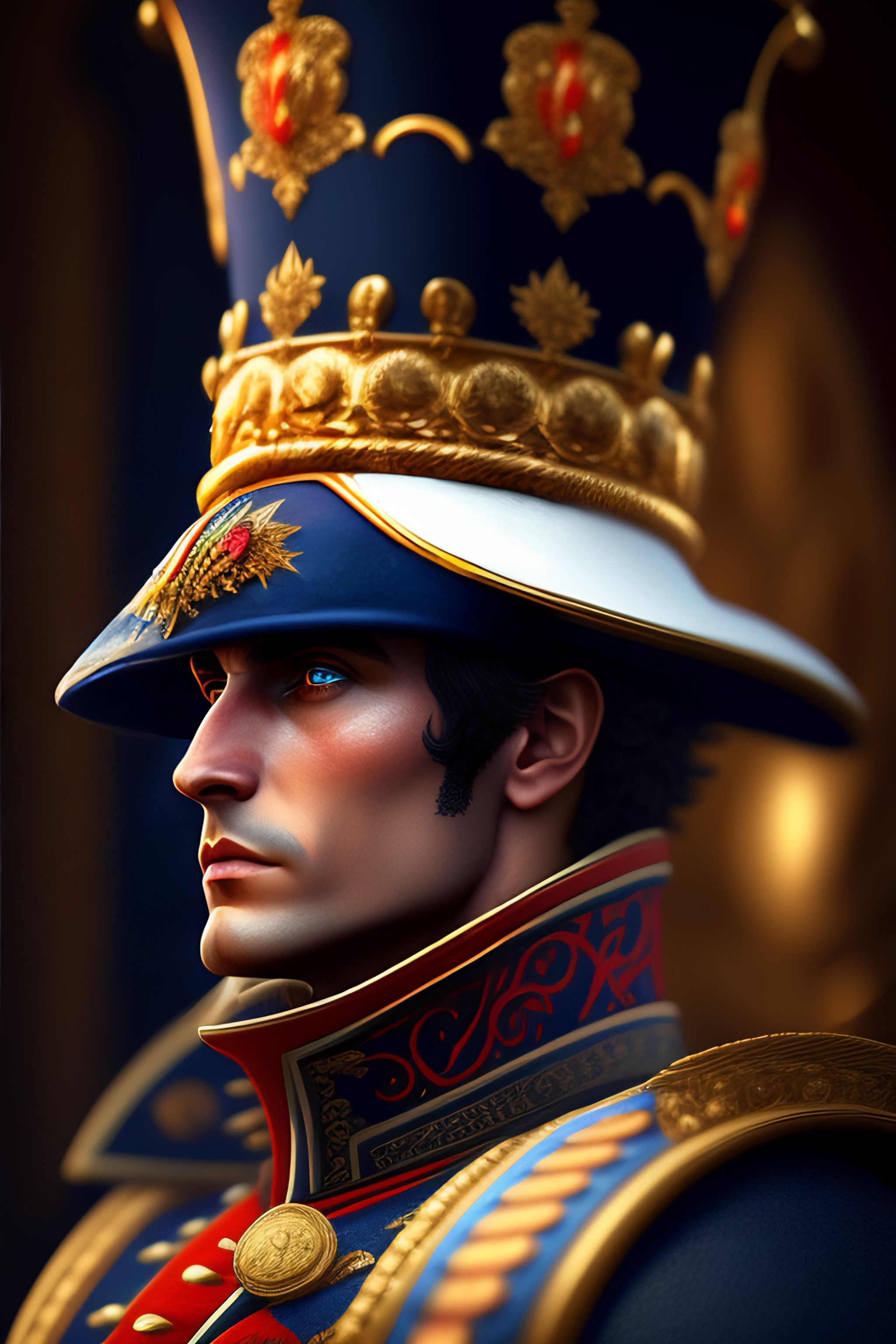 Lexica - Full view Napoleon soldier with joker face saluting with his ...