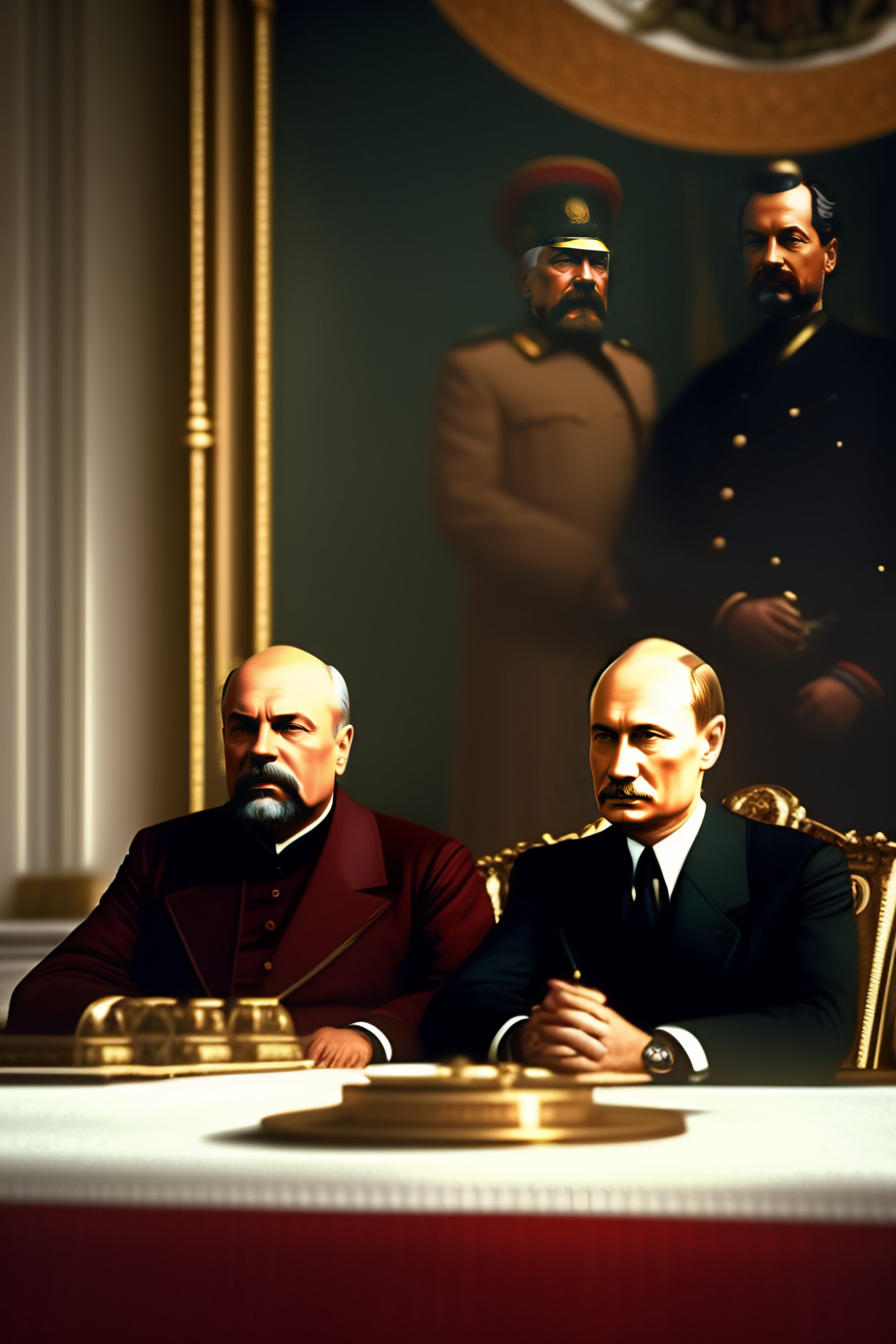 Lexica - Lenin stalin and putin sitting on an table together