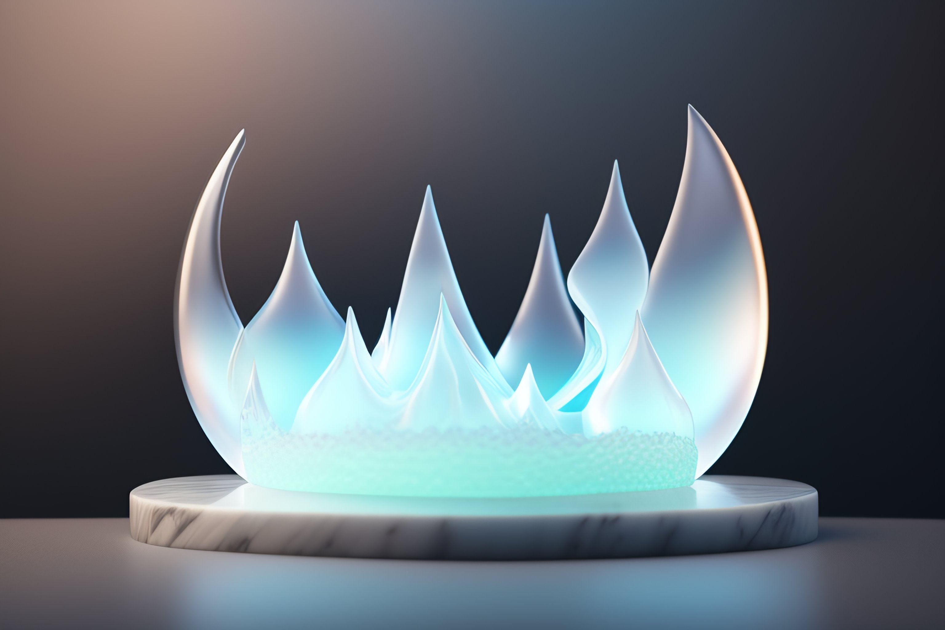 Lexica - Refracting translucent ice sculpture of hair! resting on a ...