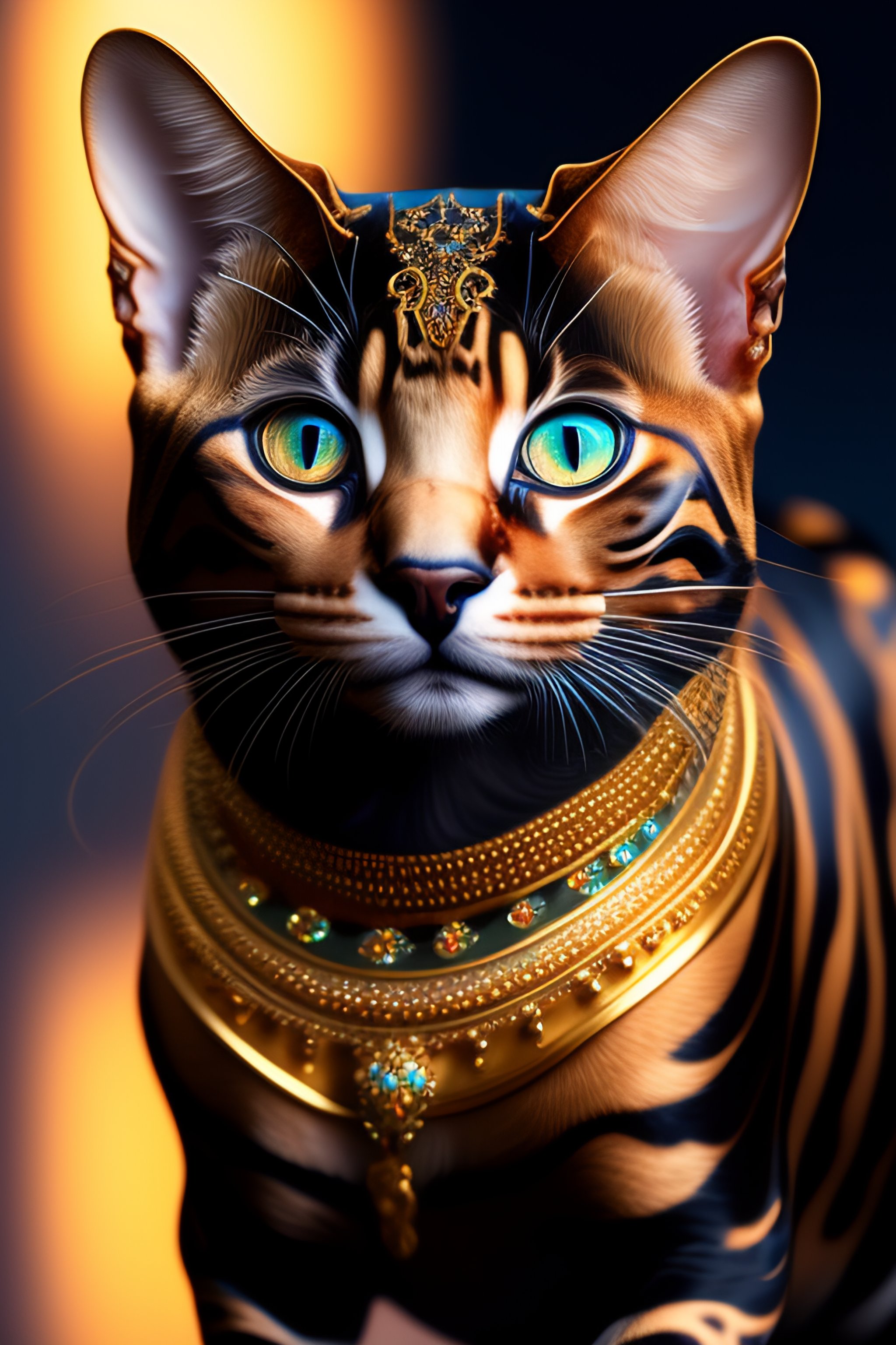Lexica - /Mechanical bengal cat, metallic colors, uhd, 16k, hyperornate ...