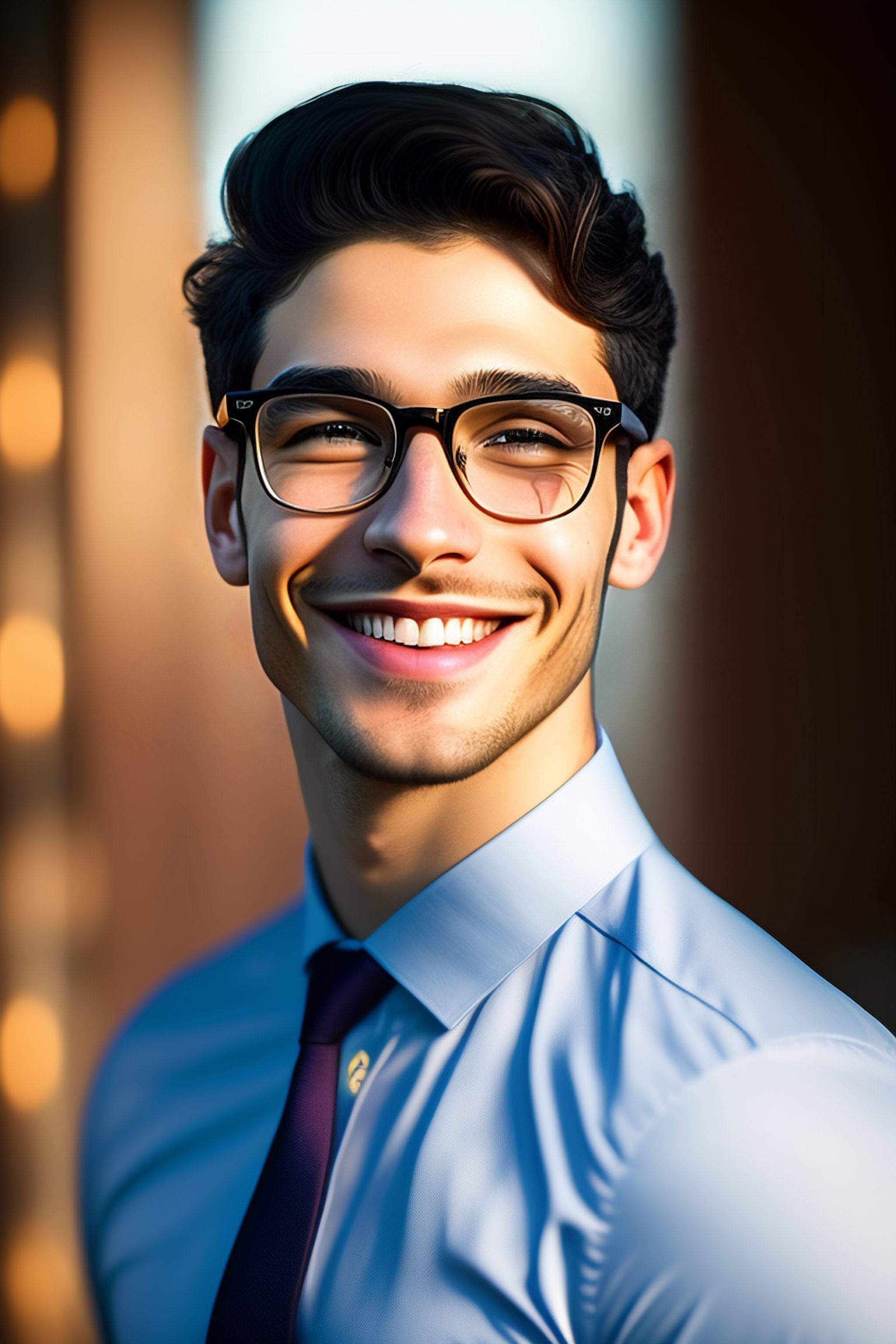 Lexica - A close up of a person wearing glasses, jewish young man with ...