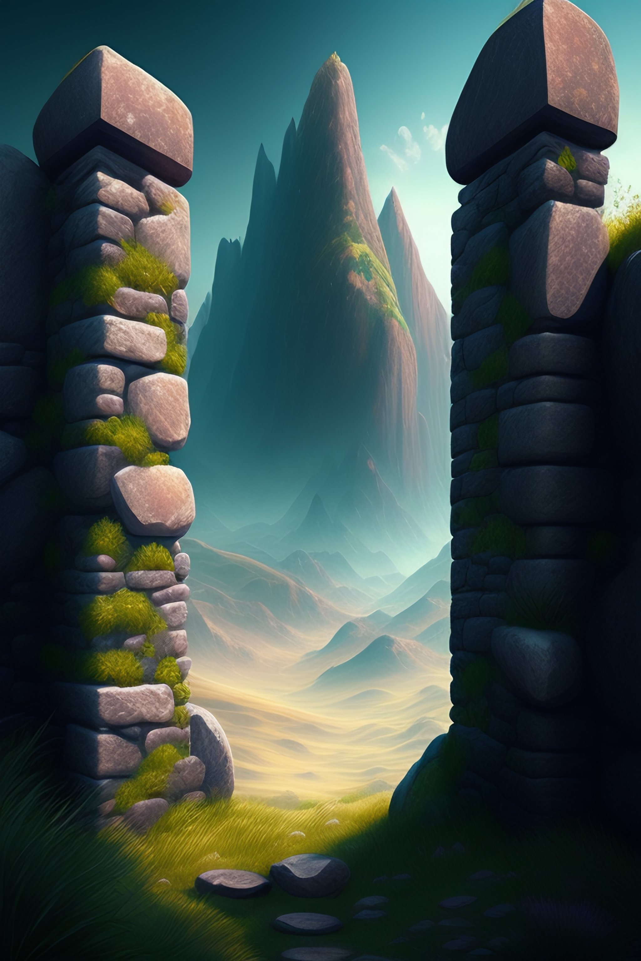 Lexica - Stone wall texture, fantasy art style, matte painting, 2 d texture