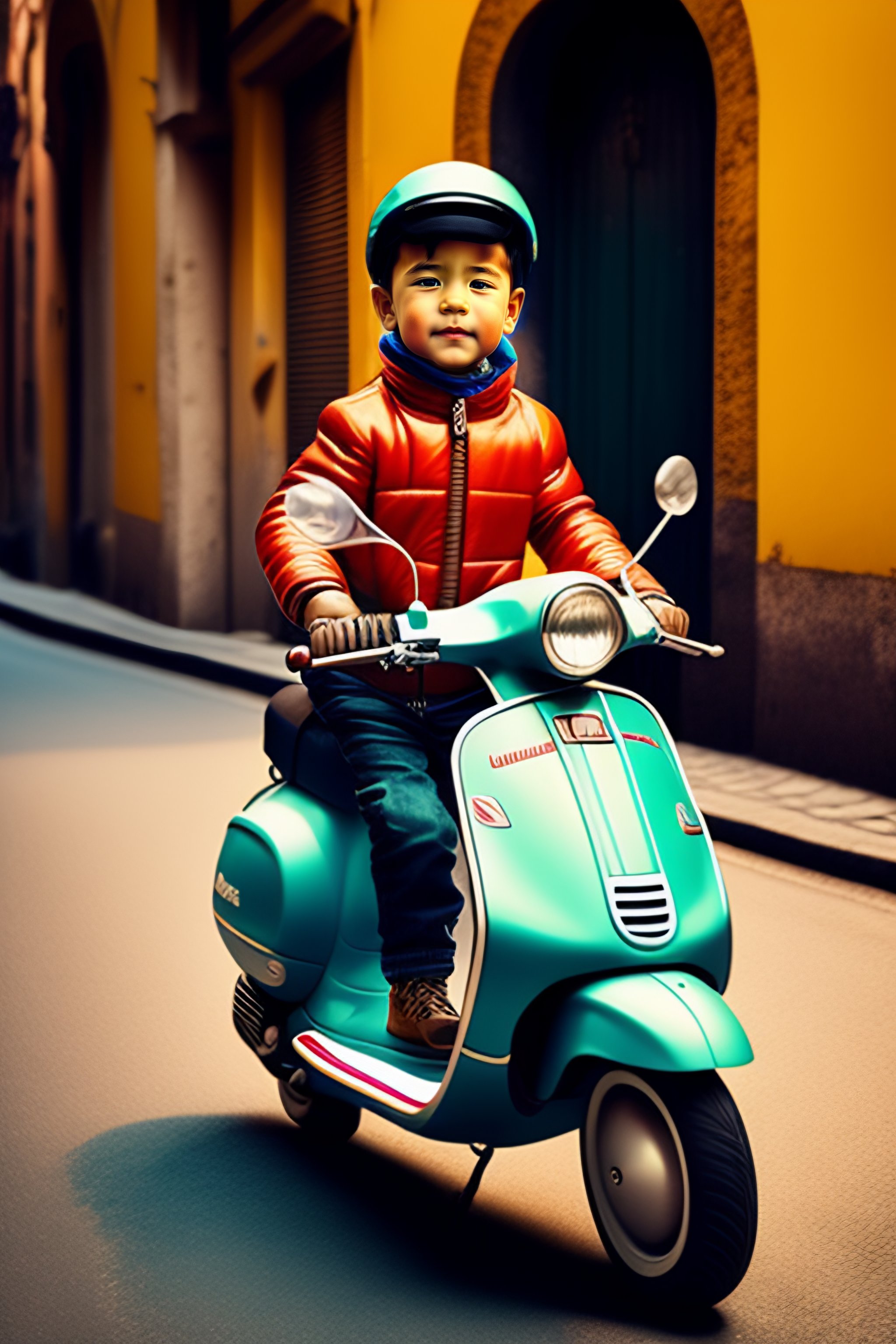 Lexica - Boy on vespa in italy with number plate LUCA