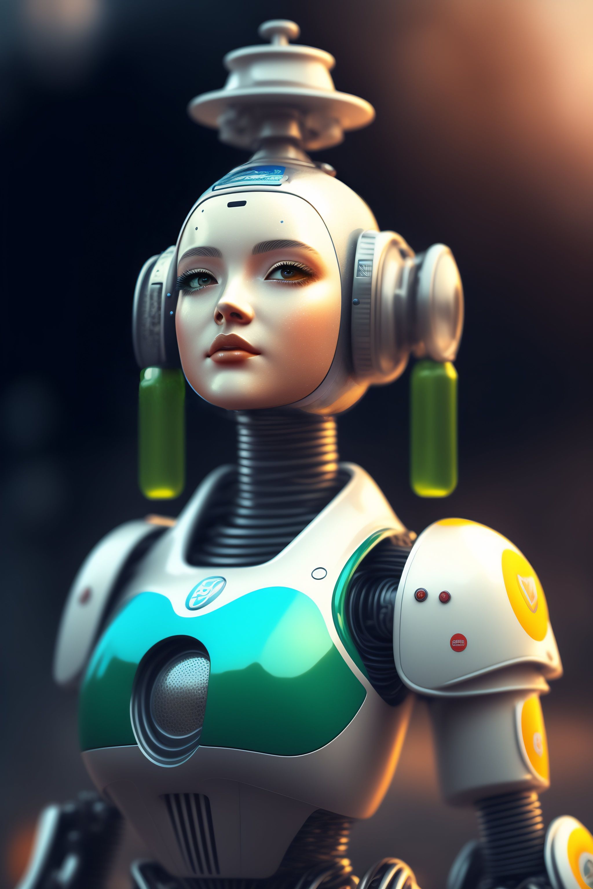 Lexica - Robot girl made from various detergent bottles, realistic, concept art, 8k