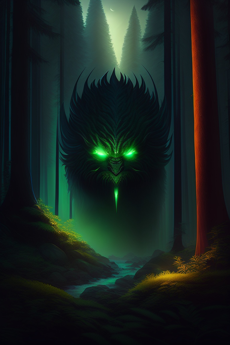 Lexica - Produce a poster for a horror movie about a cursed forest ...