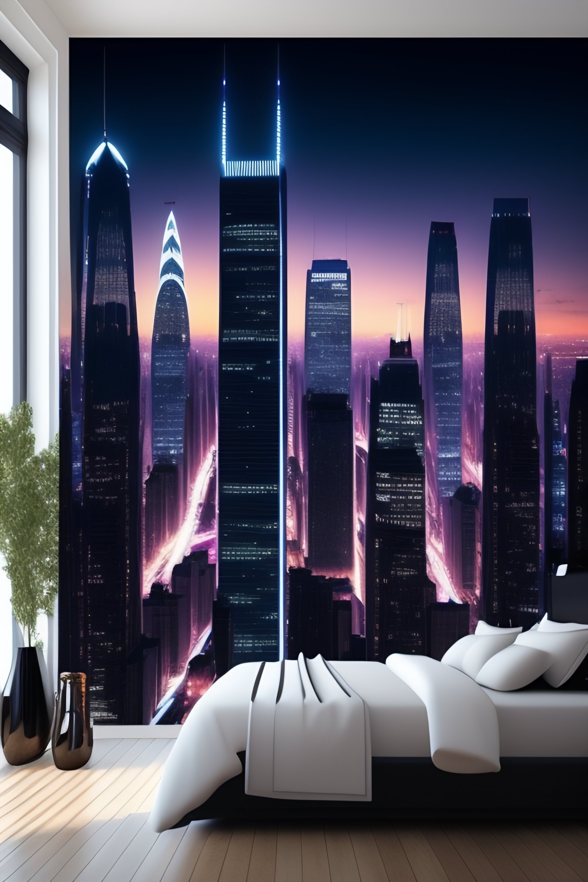 Lexica - "Chic Cityscape": This wallpaper showcases a breathtaking view ...