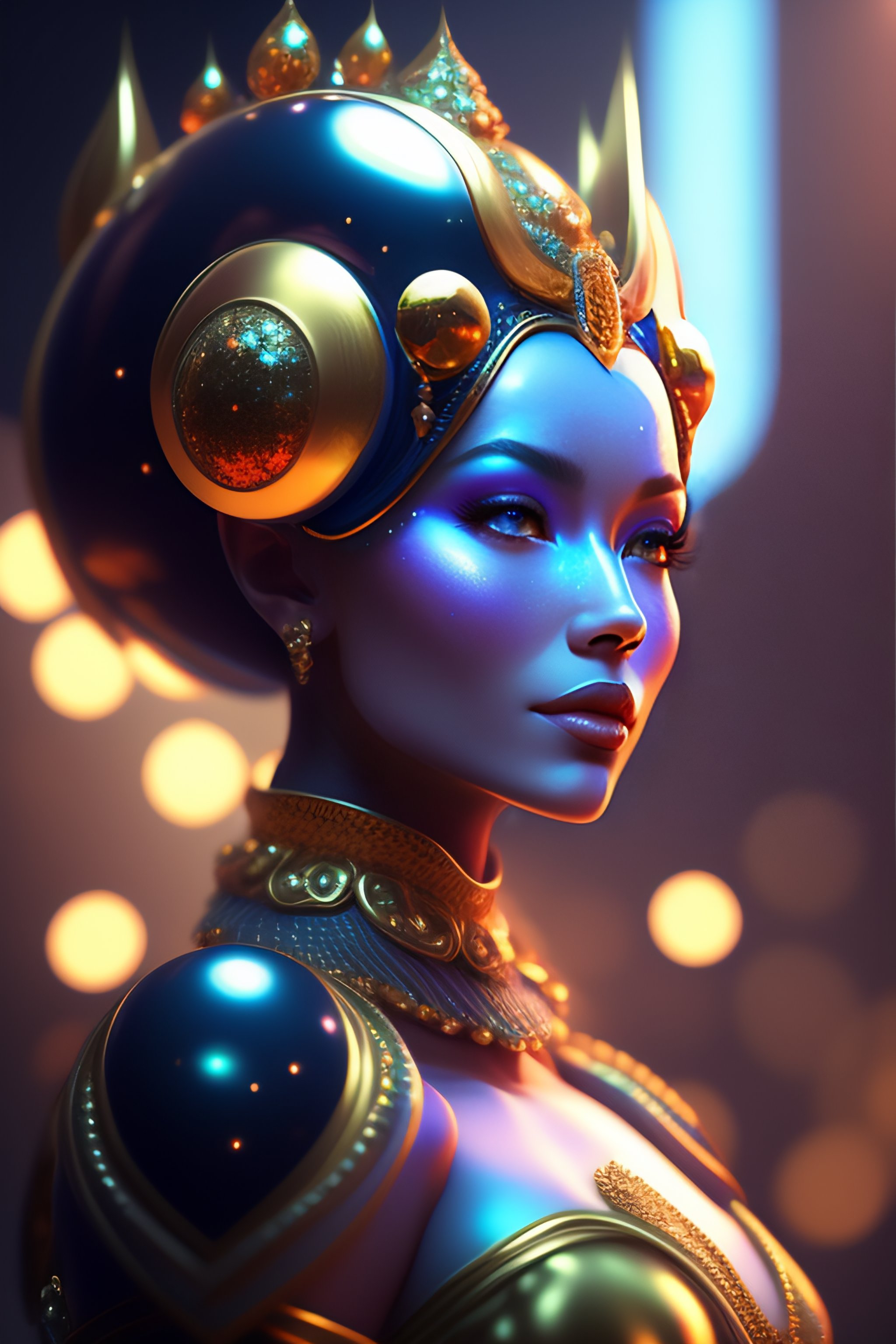 Lexica - An alien cosmic queen with cosmic elements. In a happy world ...