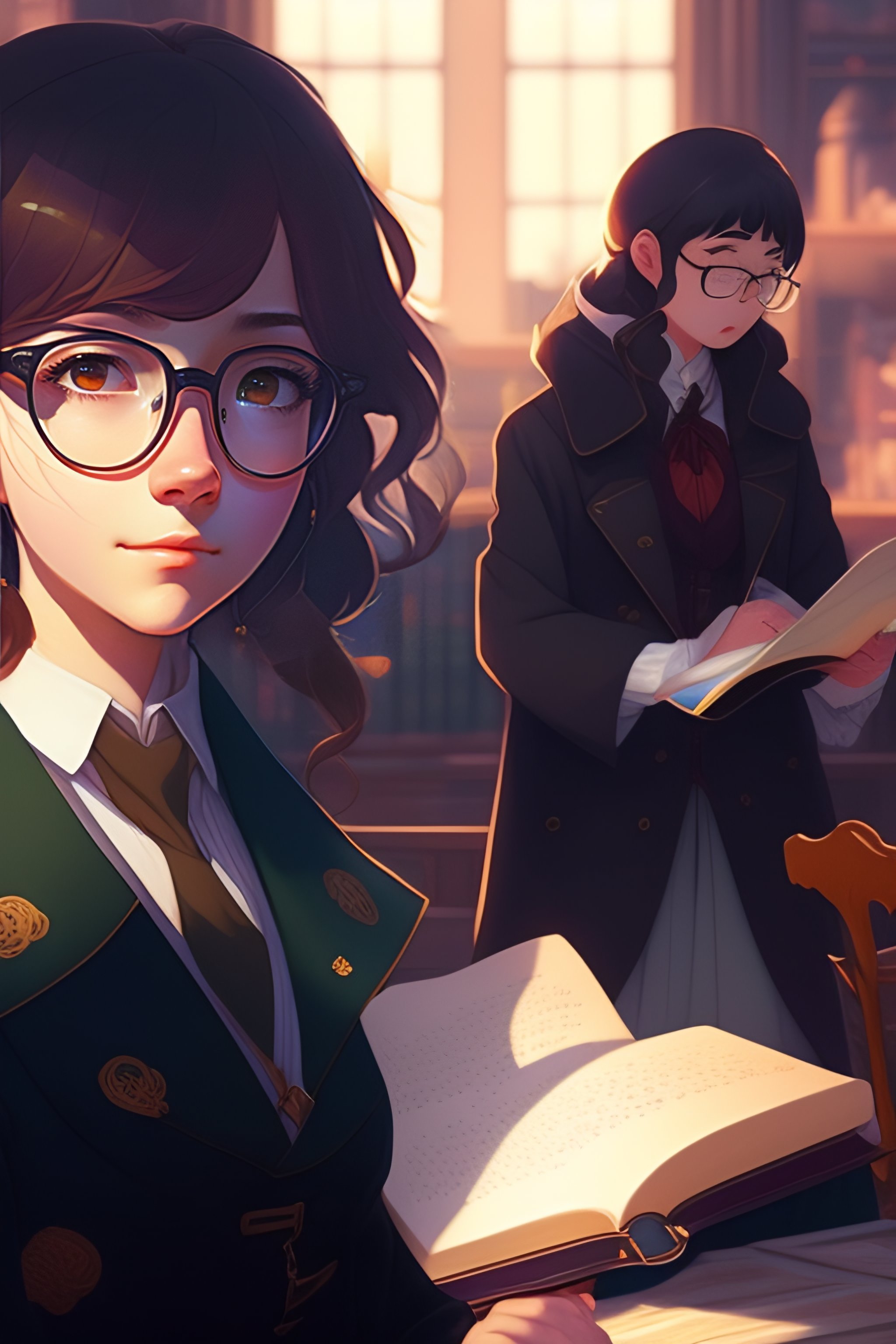 Lexica - Writing in a book wearing spectacles young reporter brunette ...