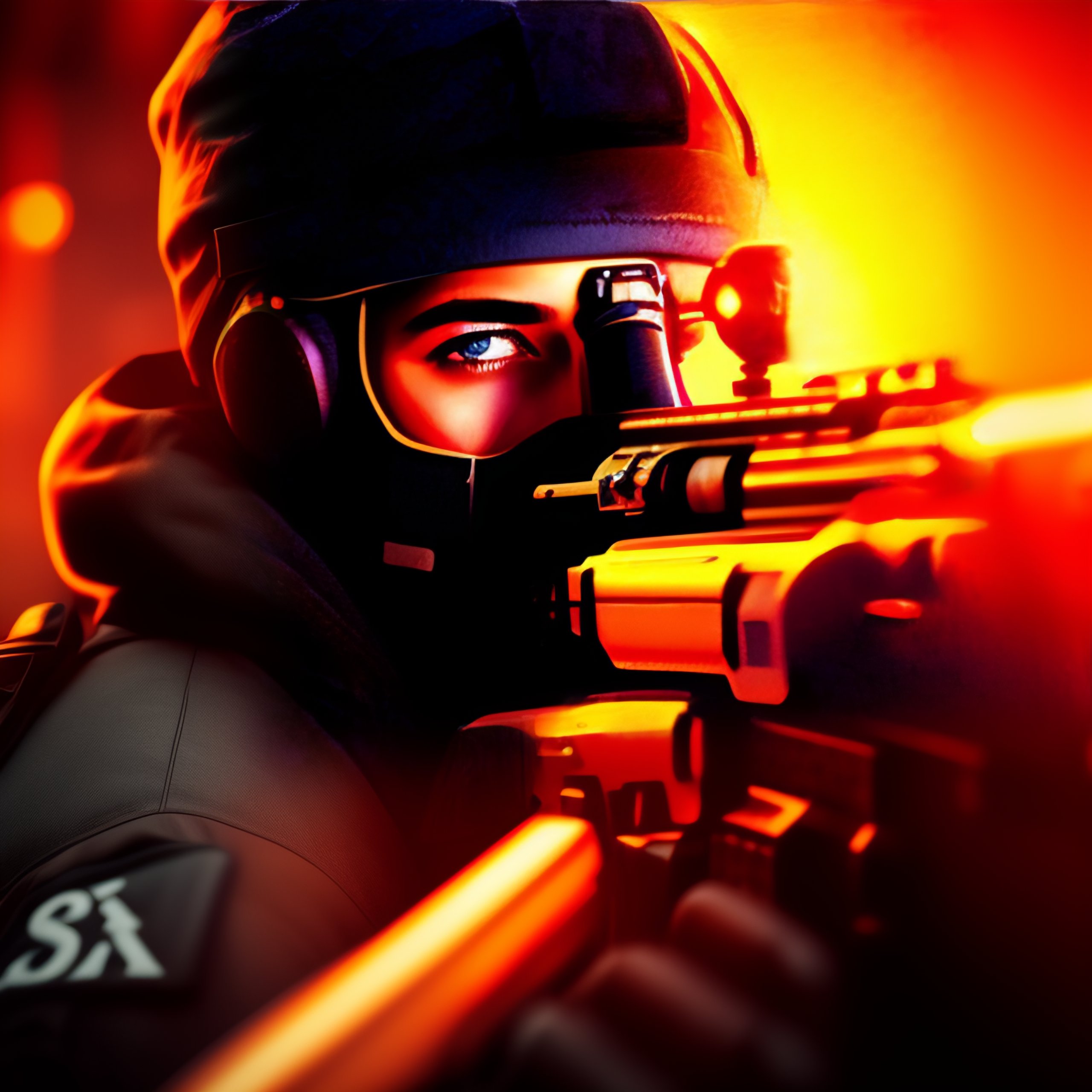 Lexica - CS-GO terrorist sniper shotting, hollographic orange details ...