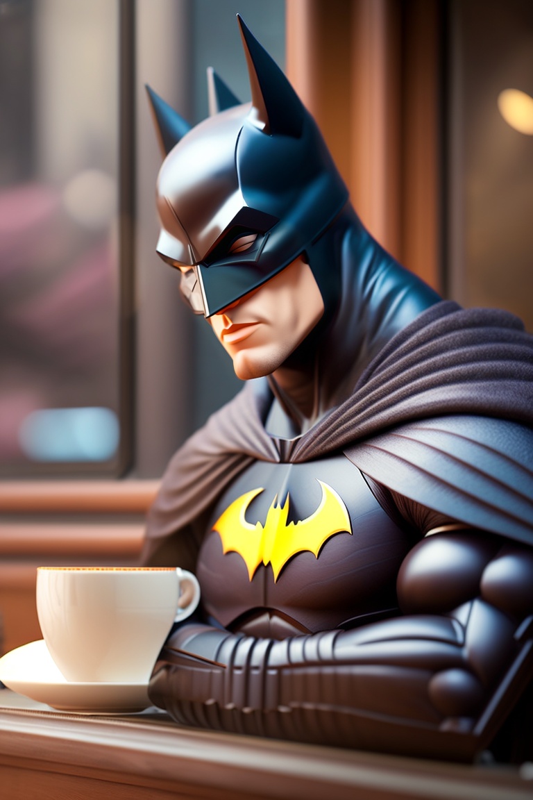Lexica - Batman, at coffee shop
