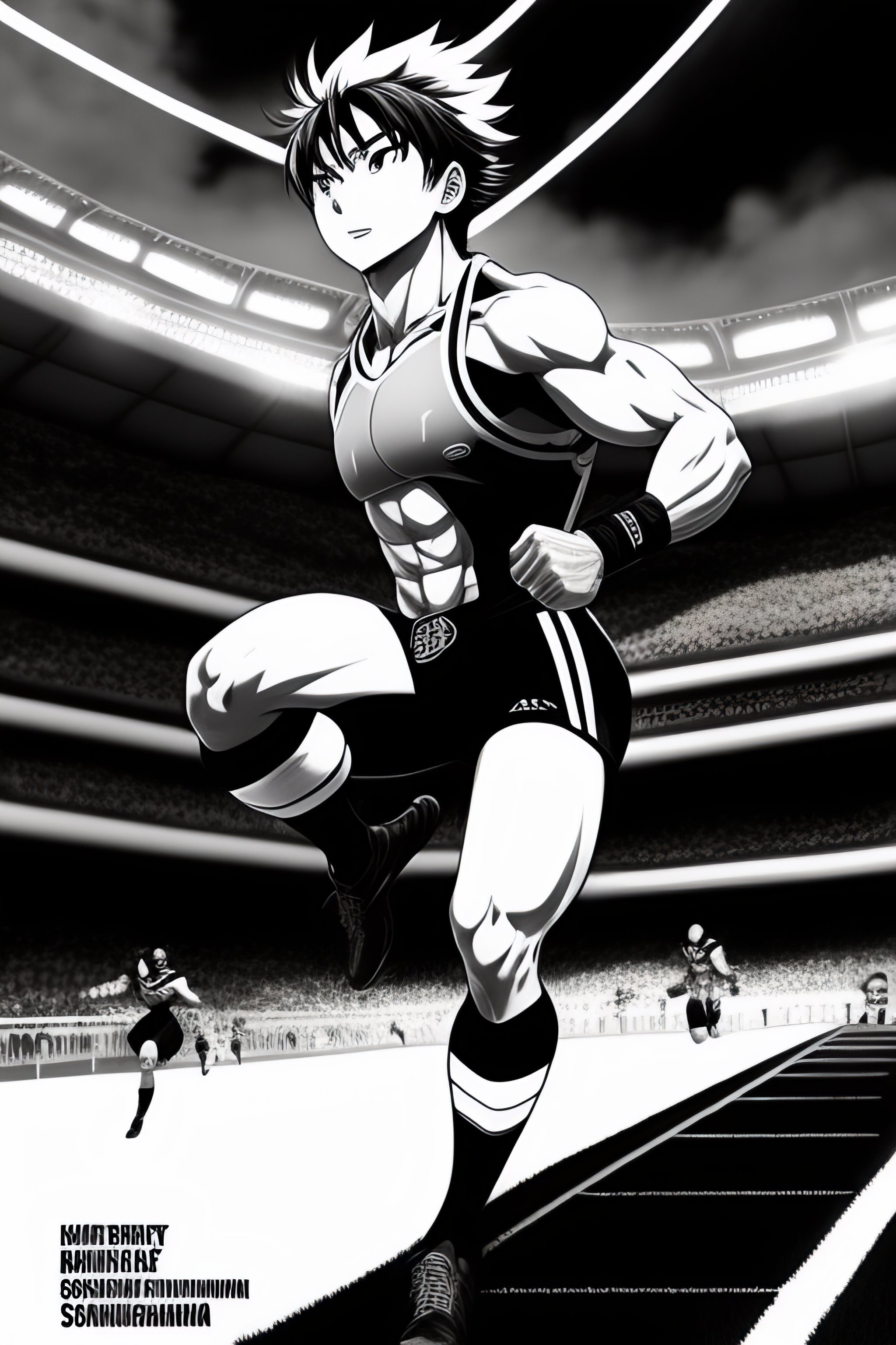 Lexica - Sports manga style. A high-energy stadium with a packed crowd ...
