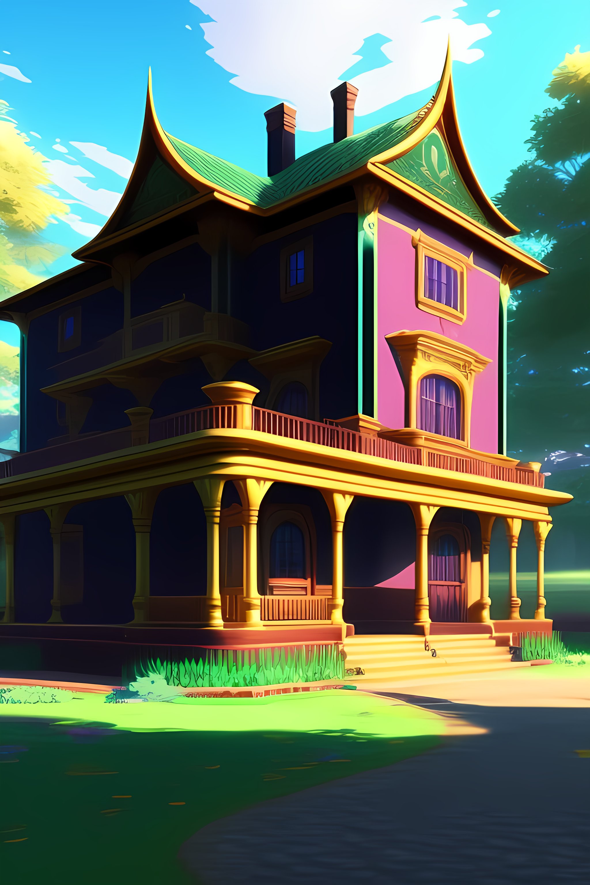 Lexica - Empty mansion in anime style