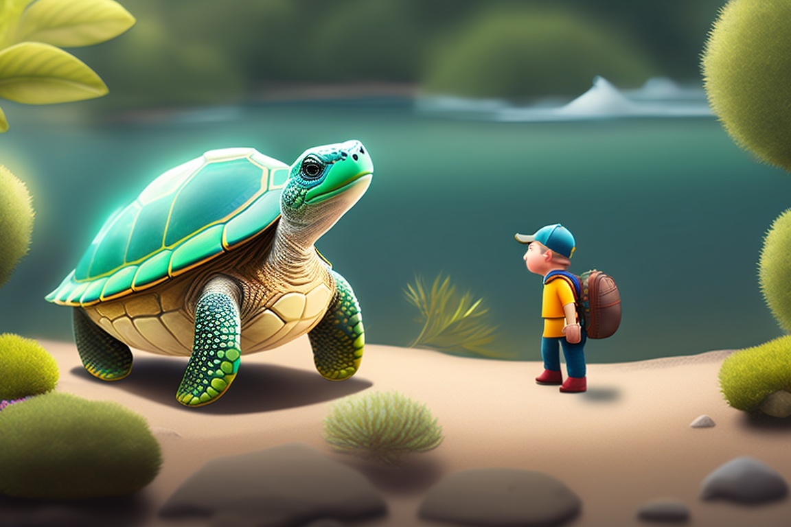 Lexica - Illustrate Sammy the turtle being cautious but skeptical ...