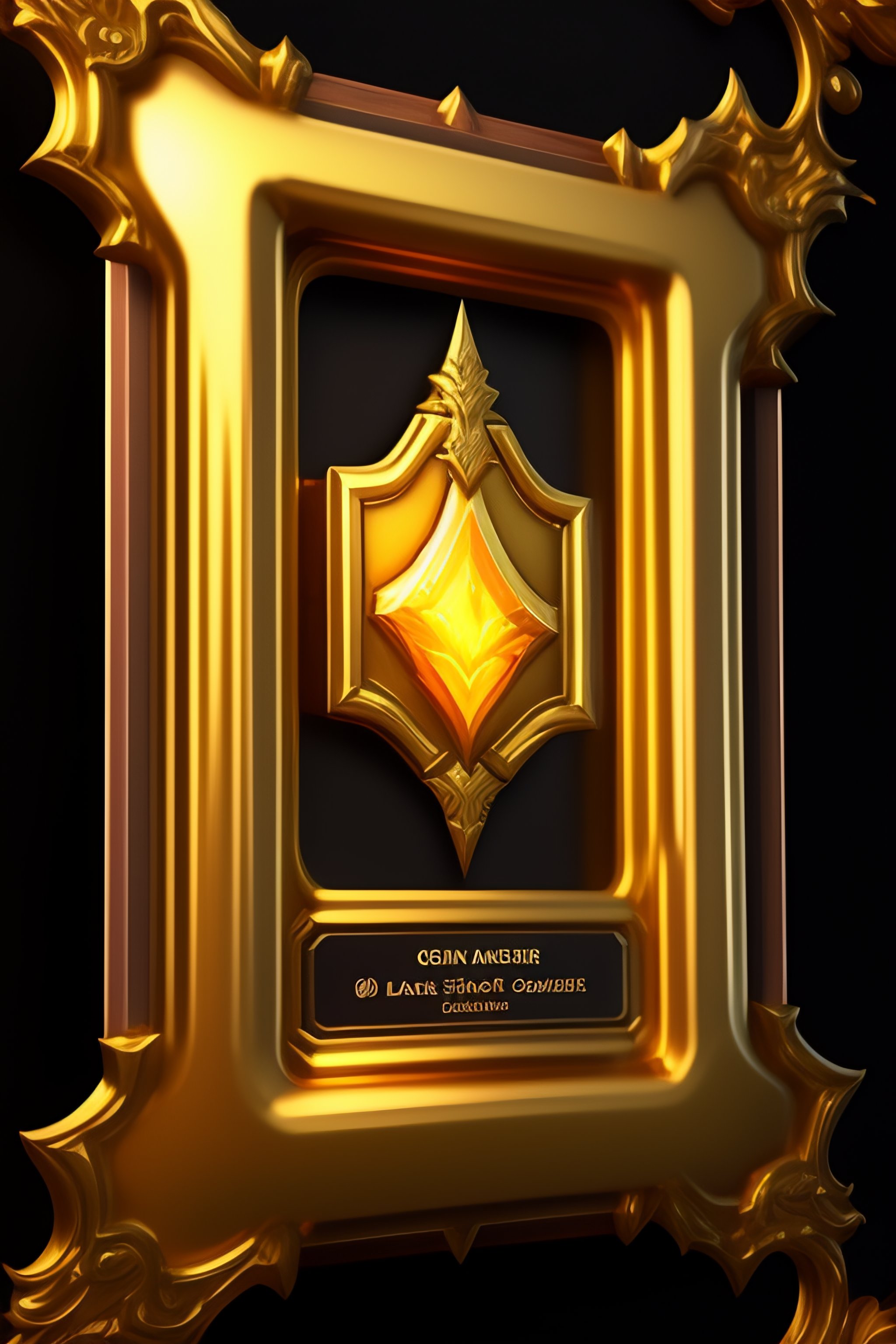 Lexica - Golden yellow card game decorative frame, card back, yellow ...