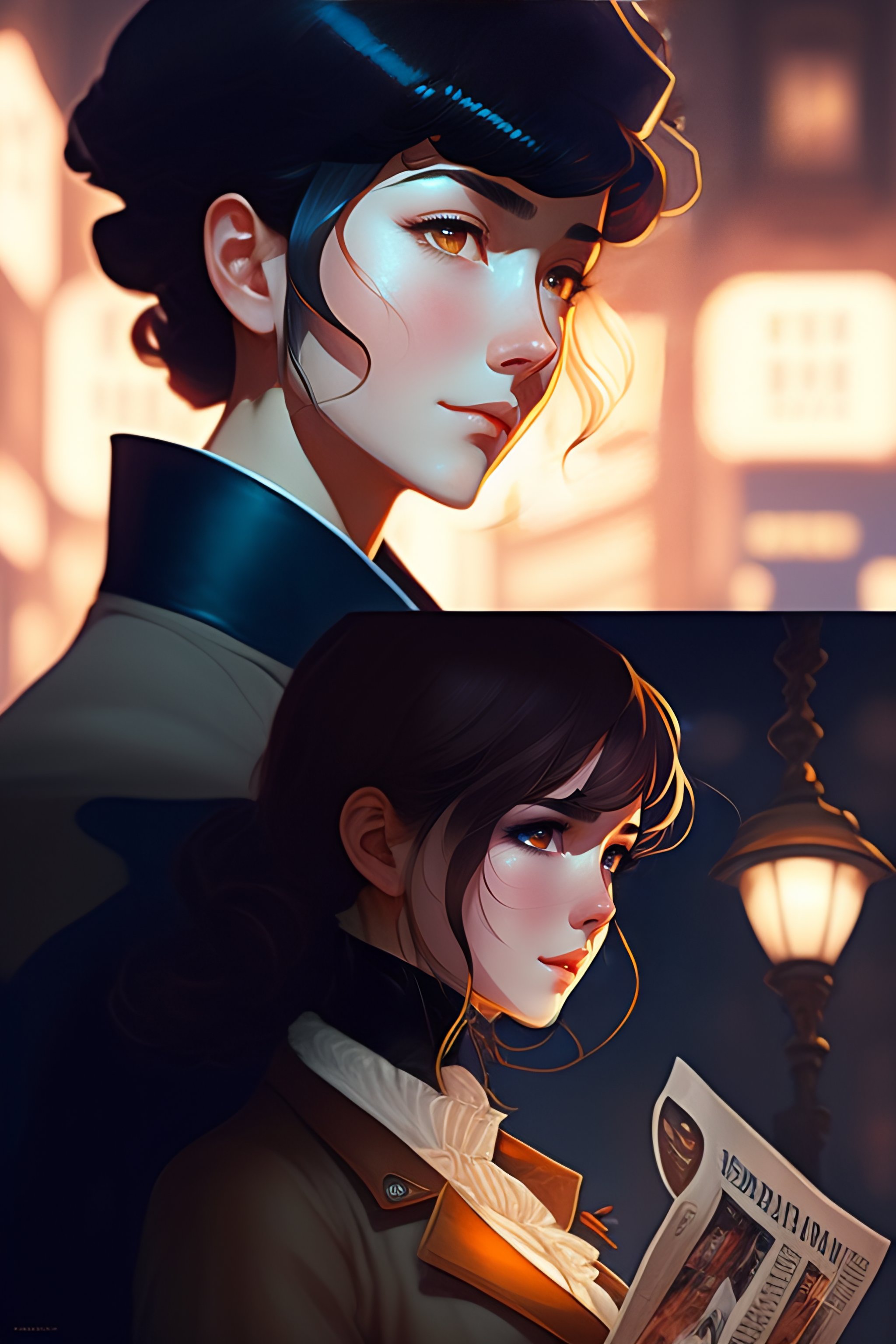 Lexica - Caucasian noir newspaper writing young reporter brunette ...