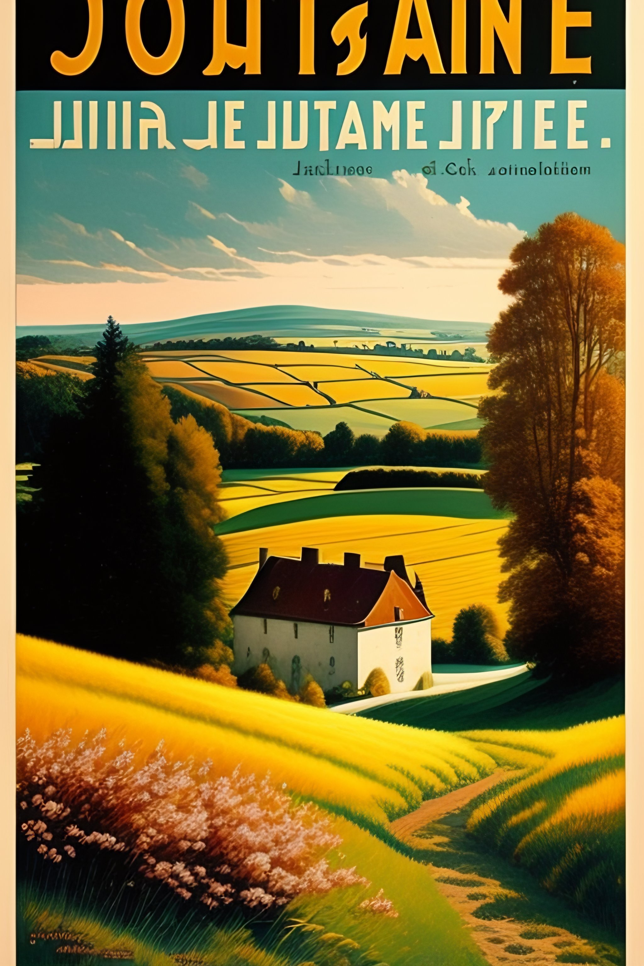 Lexica - Poster vintage 1900 paysage du Jura, collines vertes, forêt ...