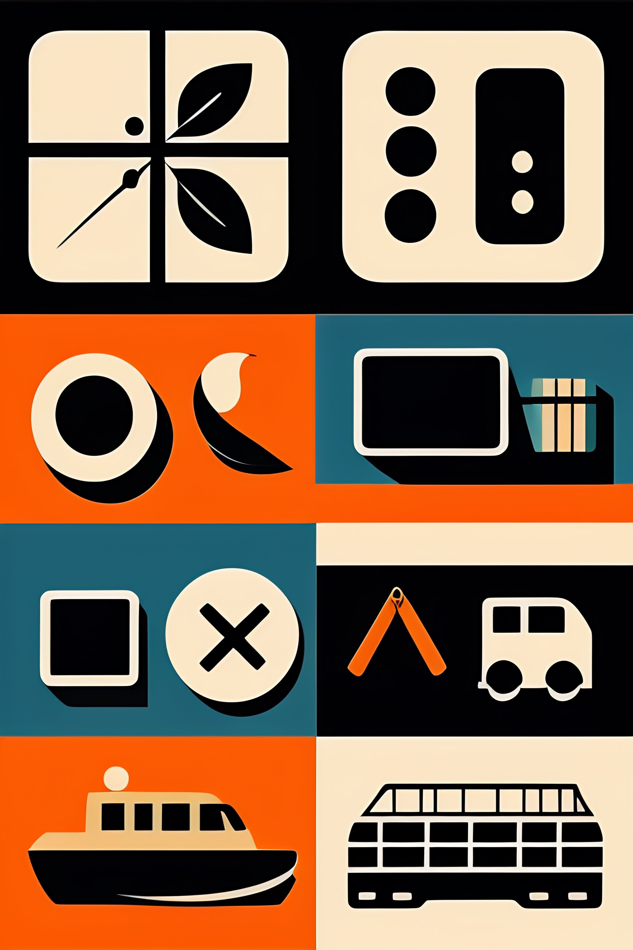 Lexica - A set of icons designed by banksy, clean background
