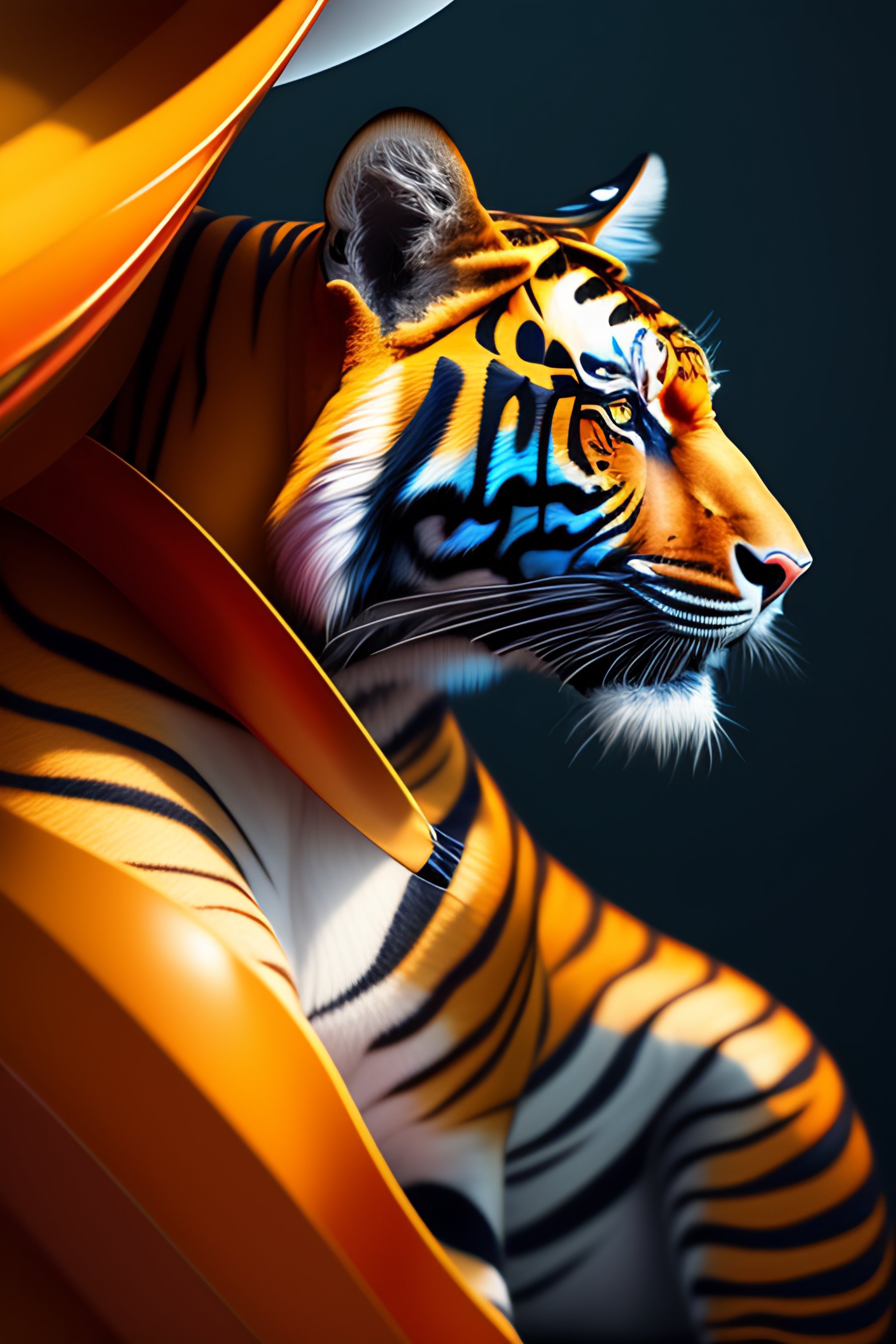 Lexica - Excellent painted isometric view of tiger, high quality ...