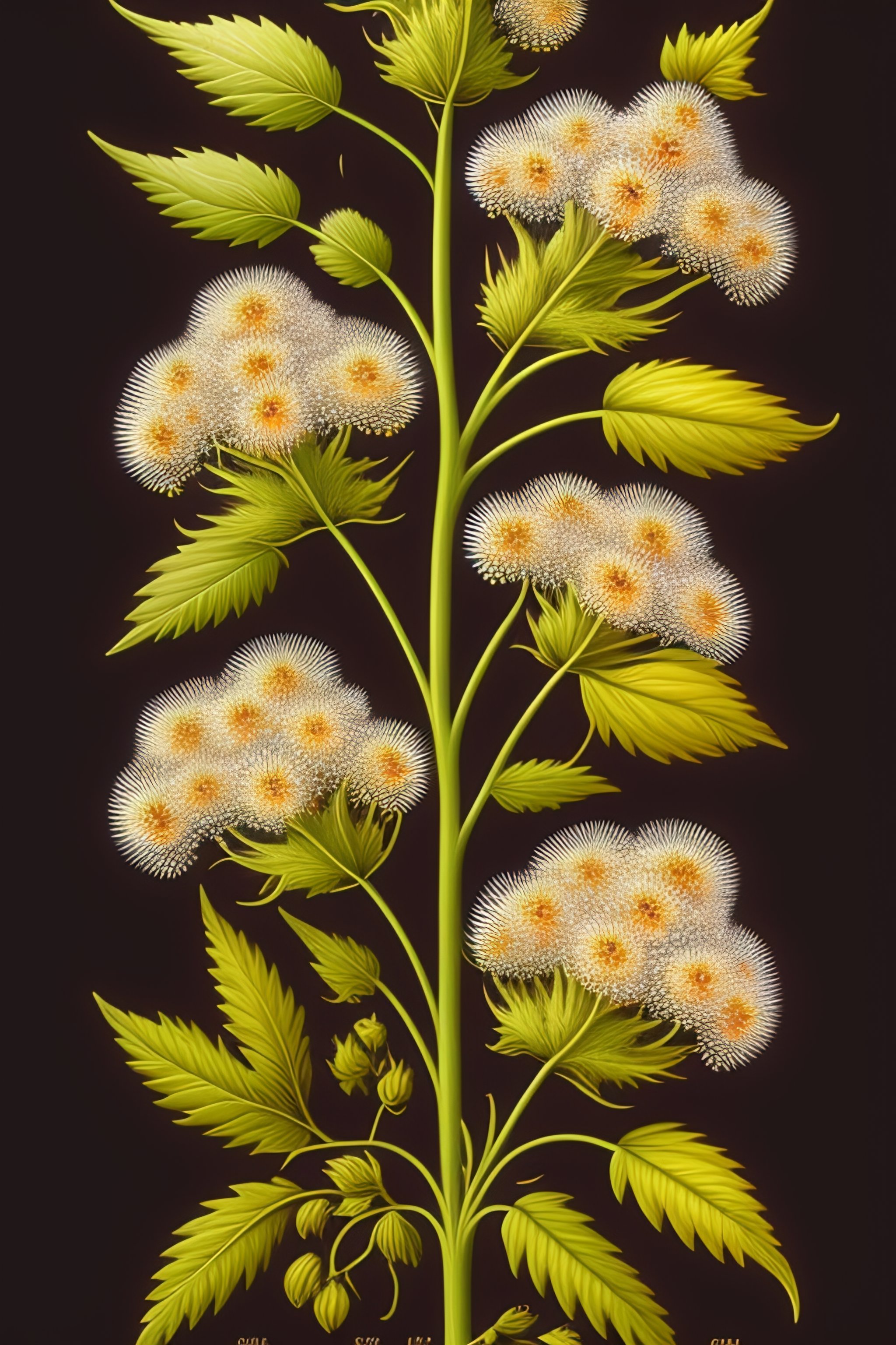 Lexica - An extremely high quality hd, a drawing of nettle flowers ...