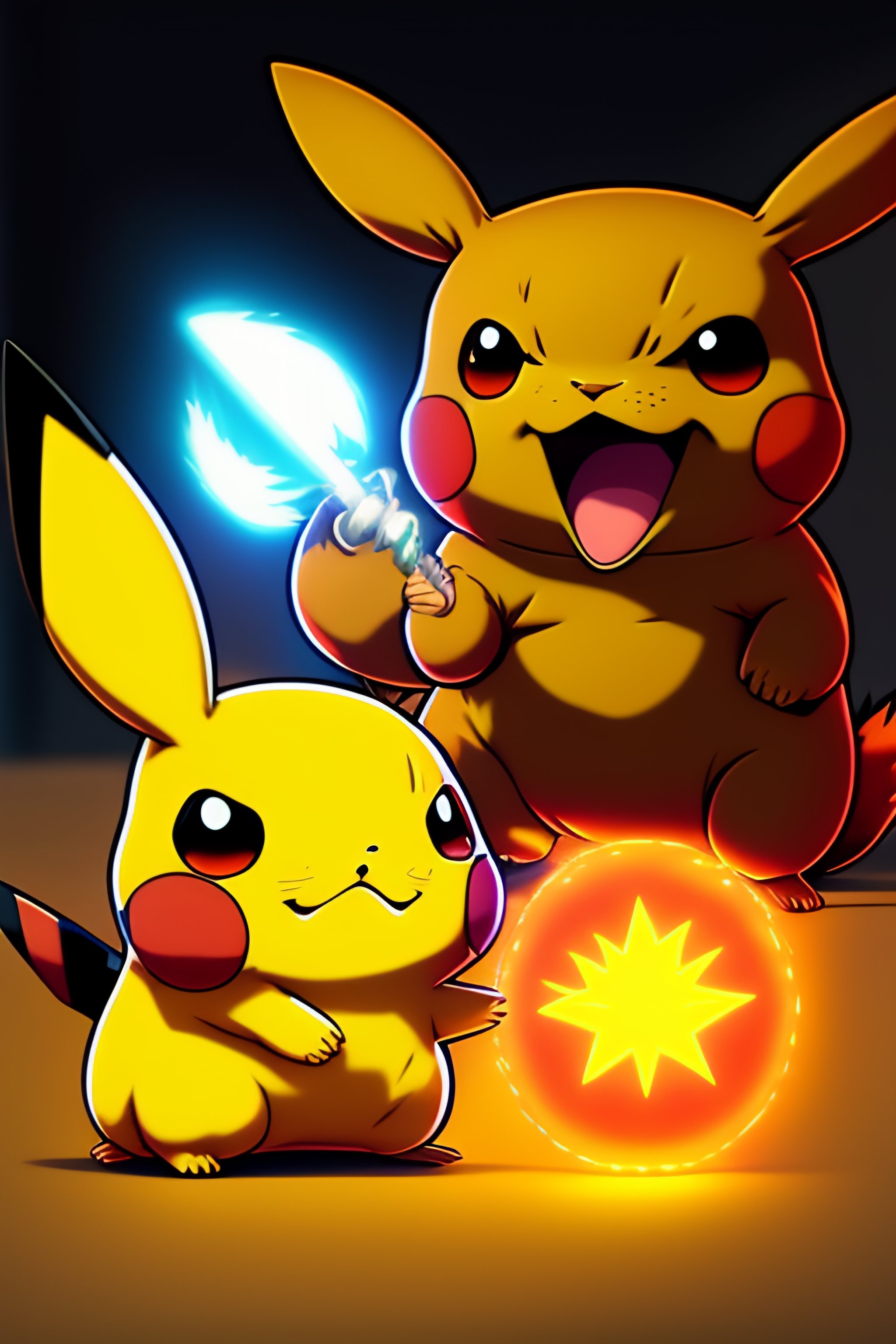 Lexica - Pikachu battling charmander with an electric attack anime ...
