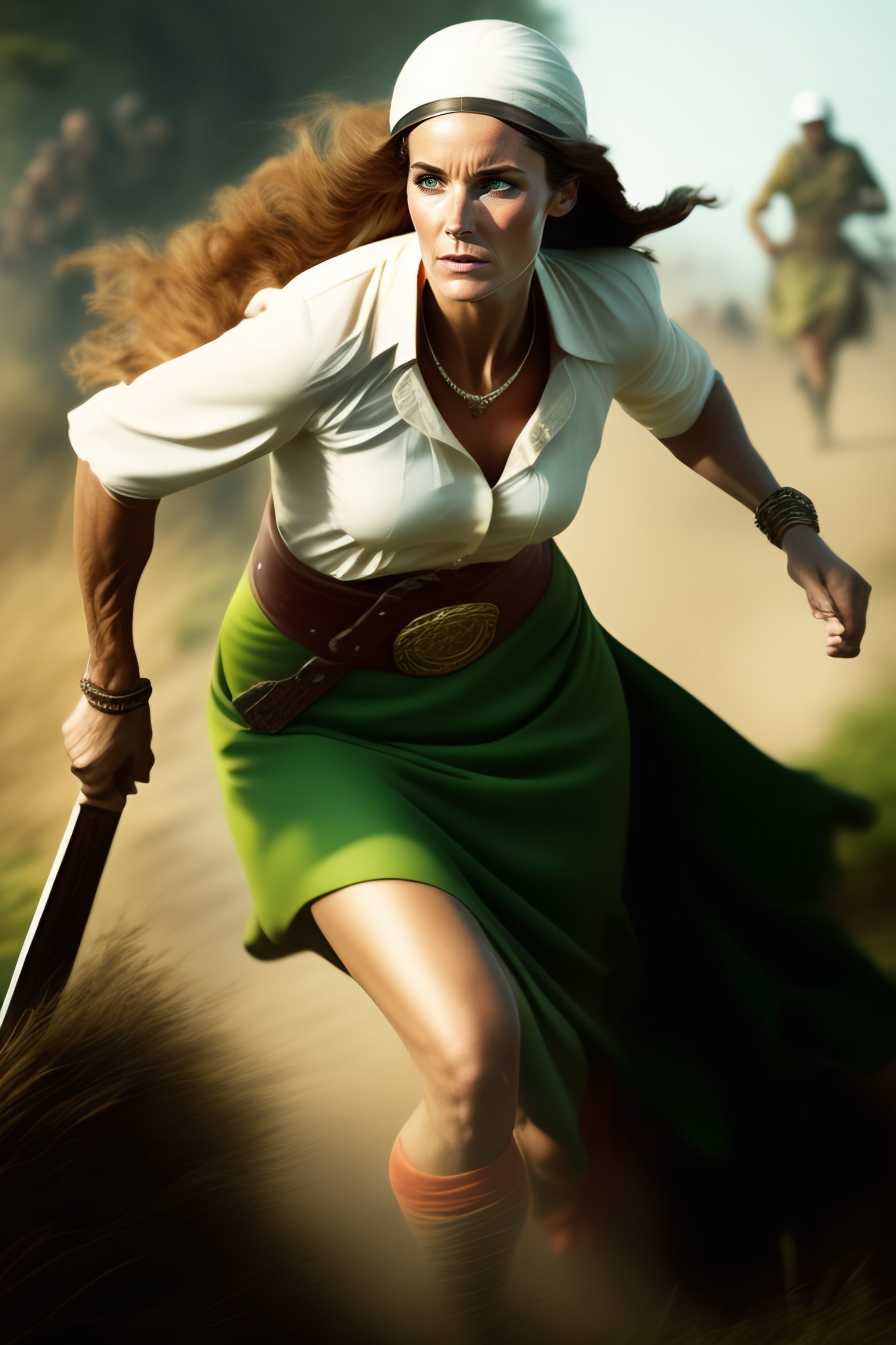 Lexica - Ancient Scotsman running from the front, in green skirt, white ...
