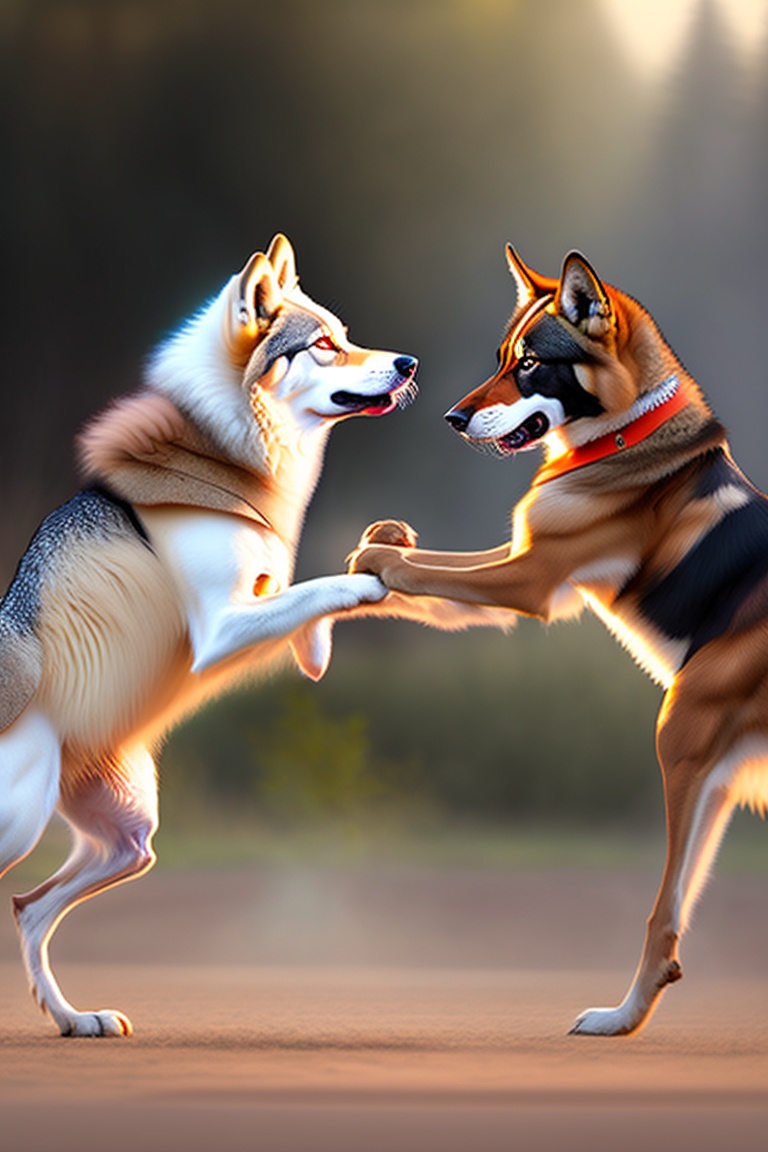 Wolf Fighting Dog