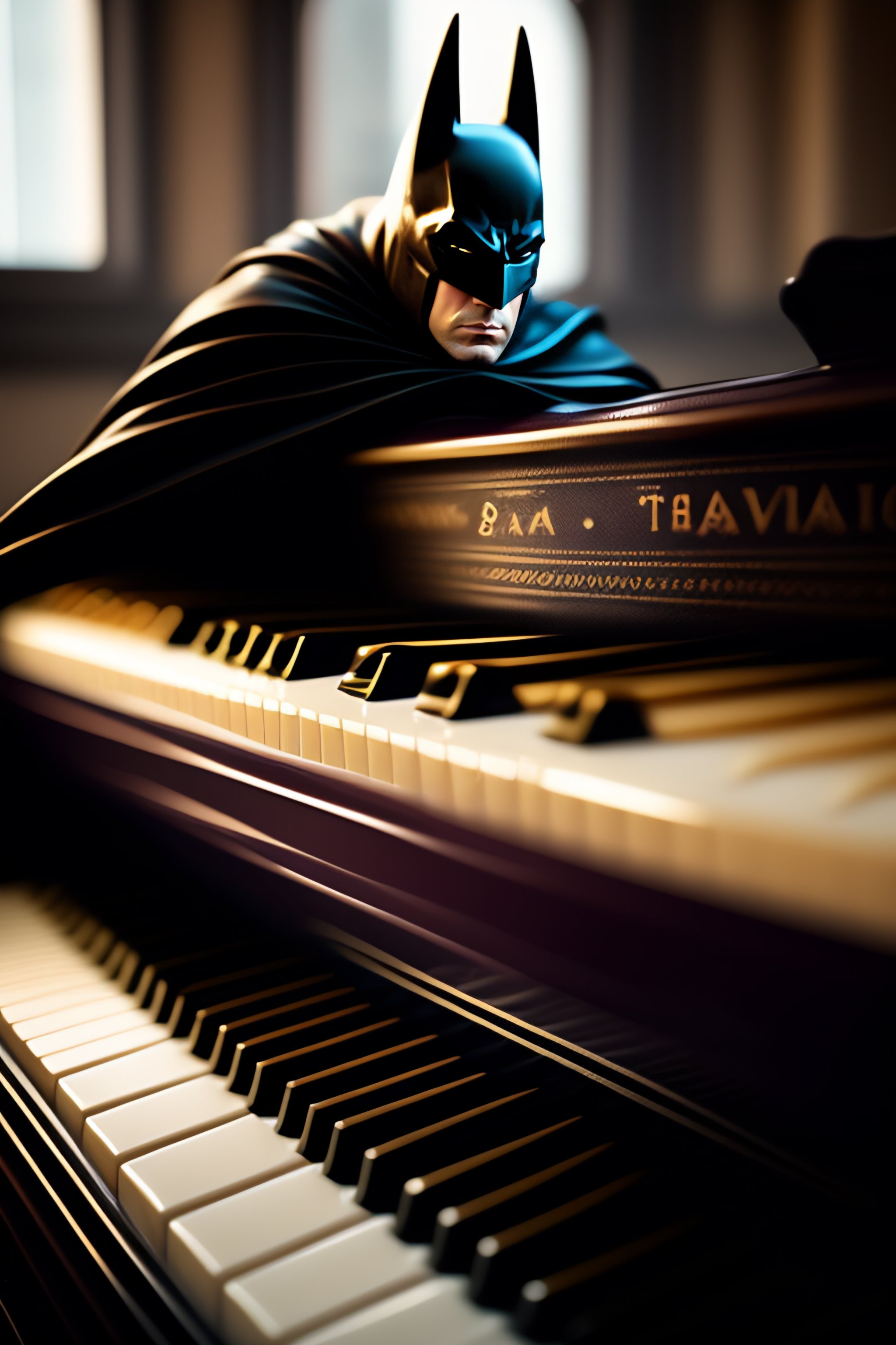 Lexica - Batman playing a batman piano