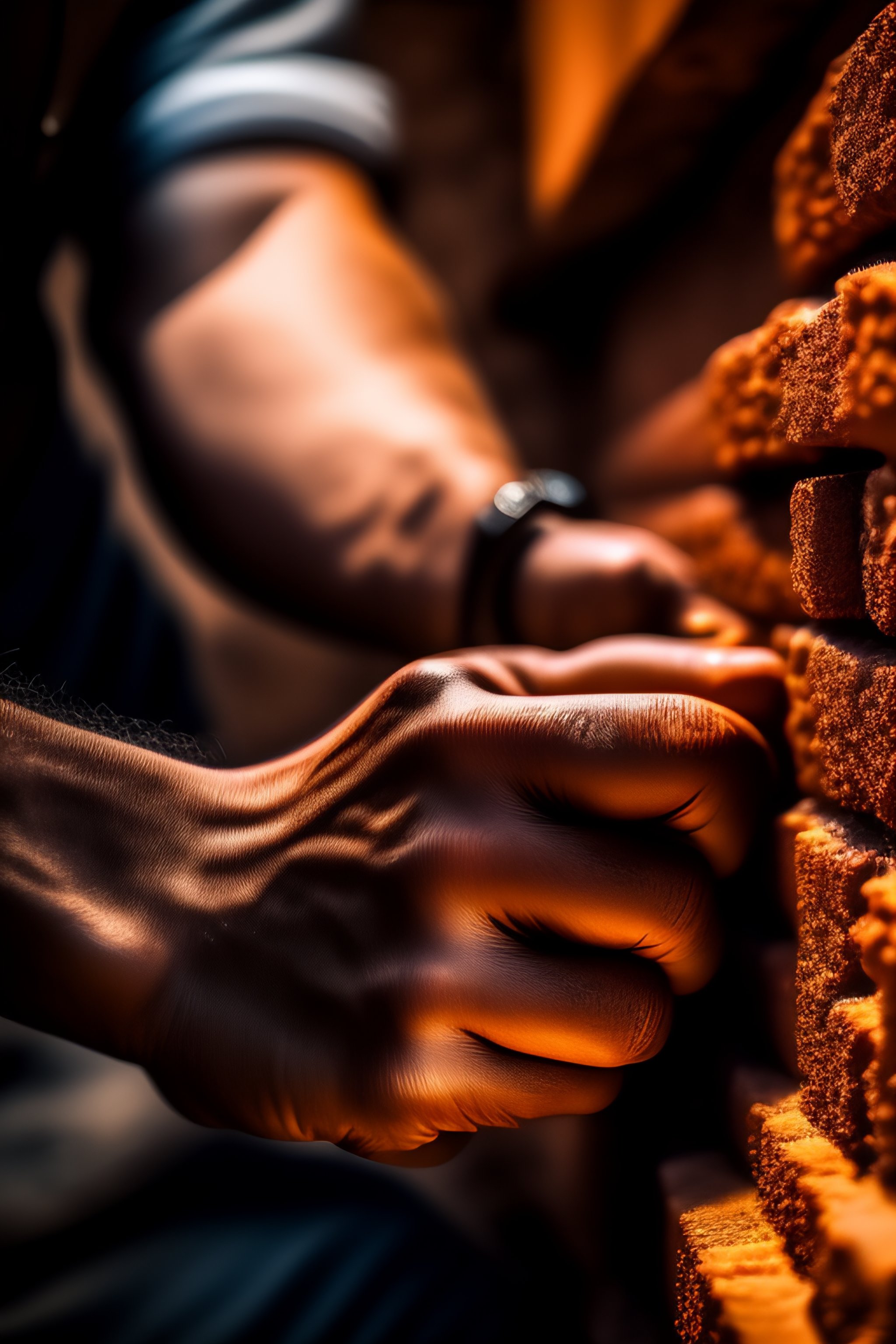 Lexica - Portrait of a bricklayer lying bricks, intricate, perfect ...