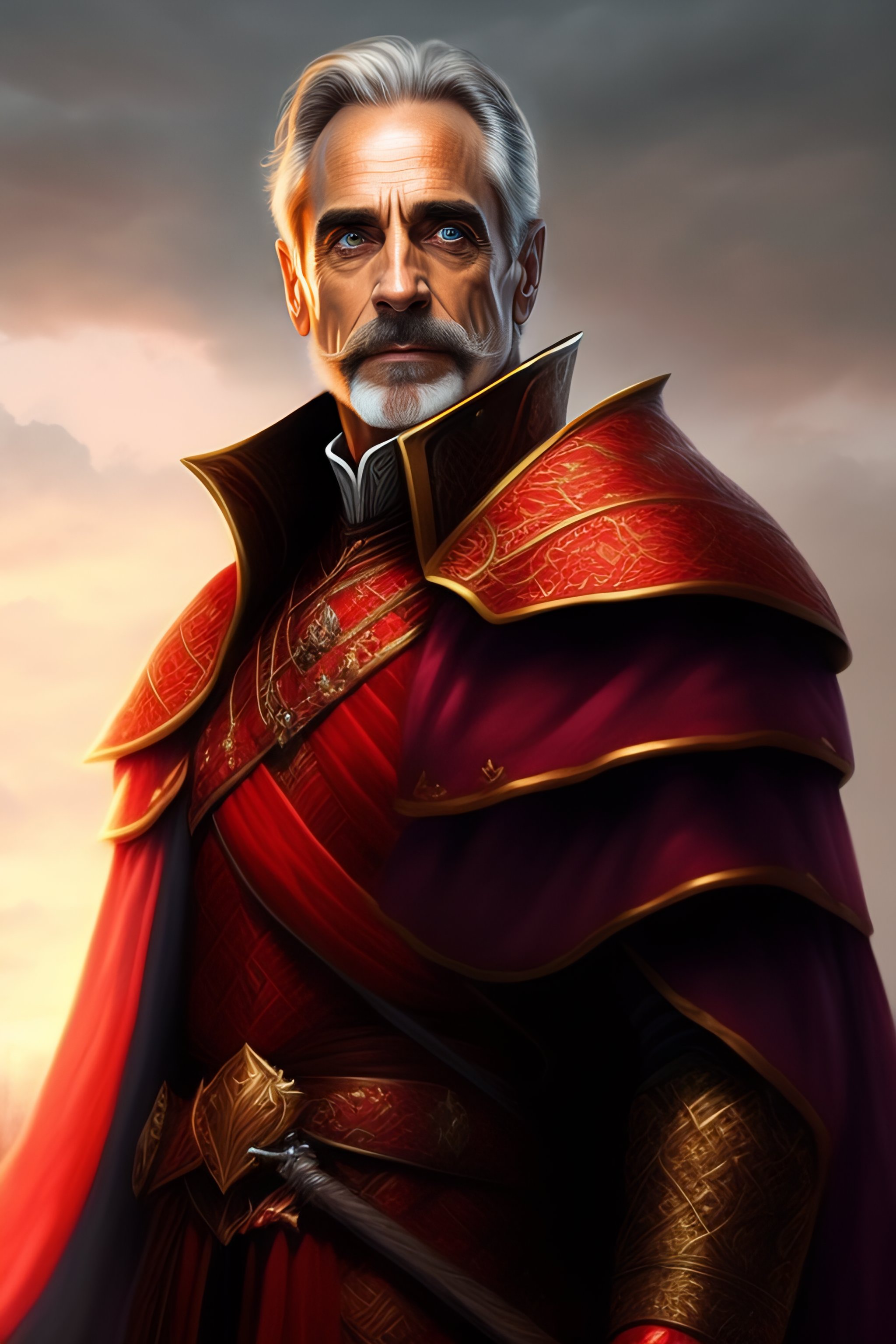 Lexica - Jeremy irons like a red necromancer, dnd style