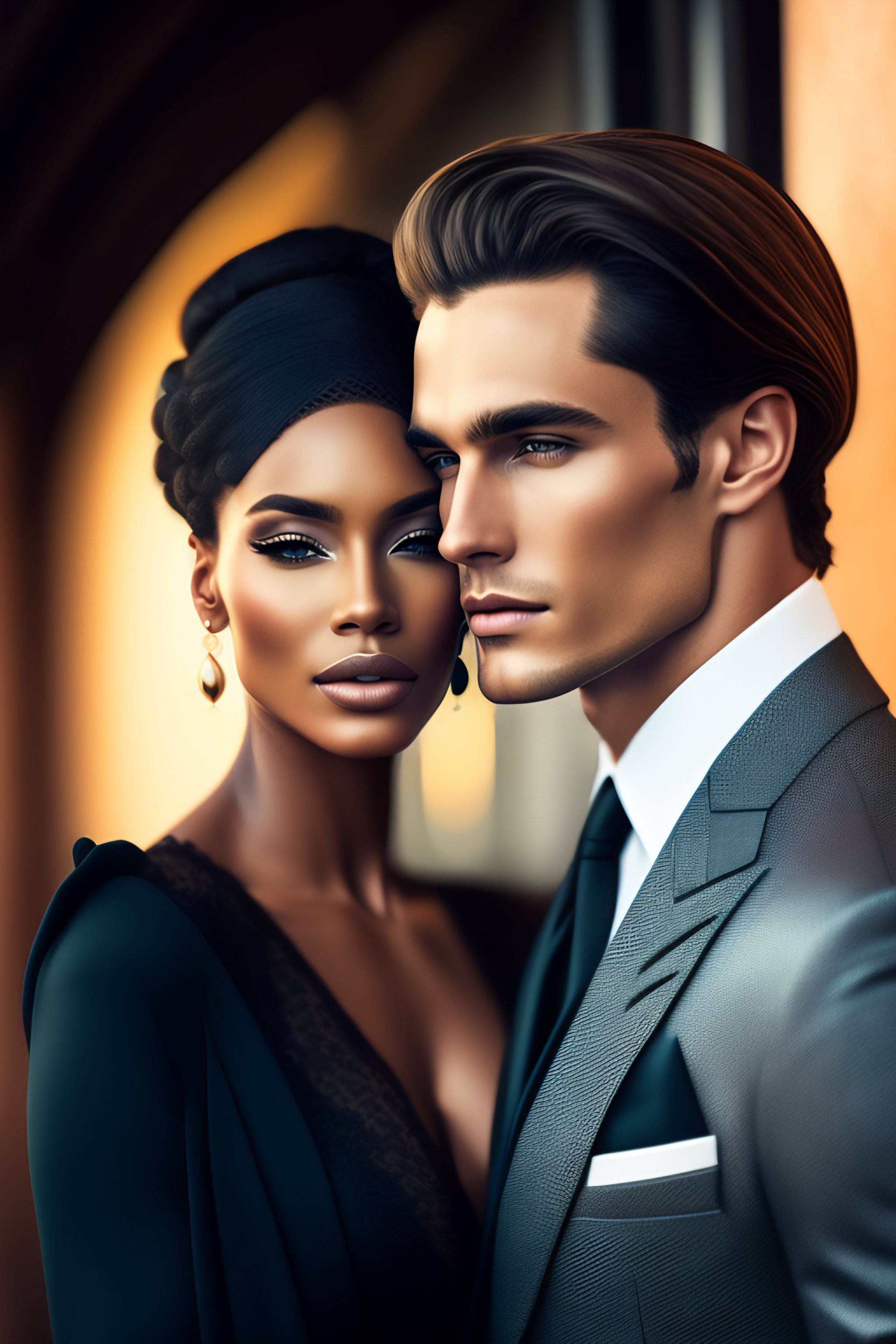 Lexica - Male model elegant with a lady