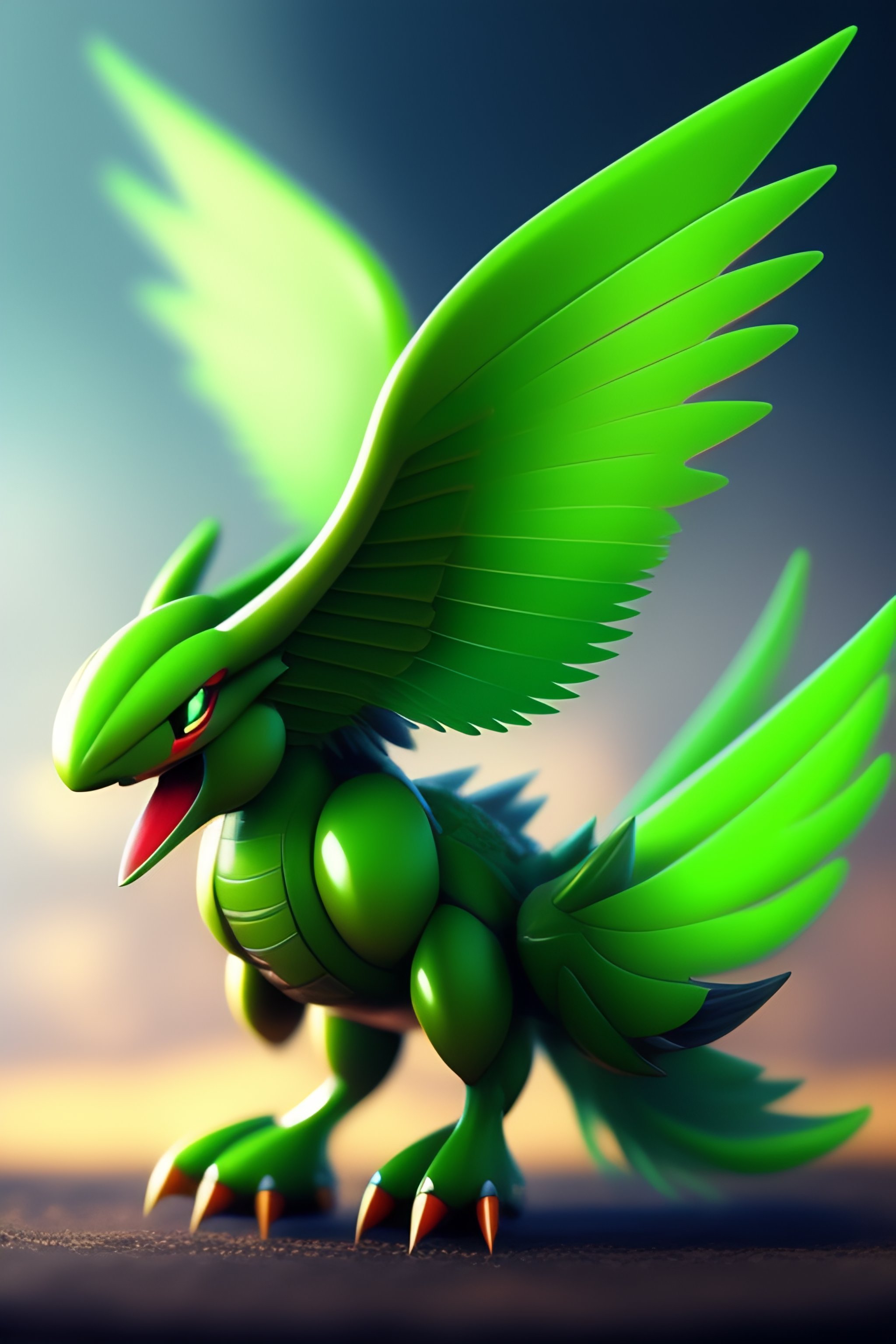 Lexica - Green pokemon with wings that can breathe fire
