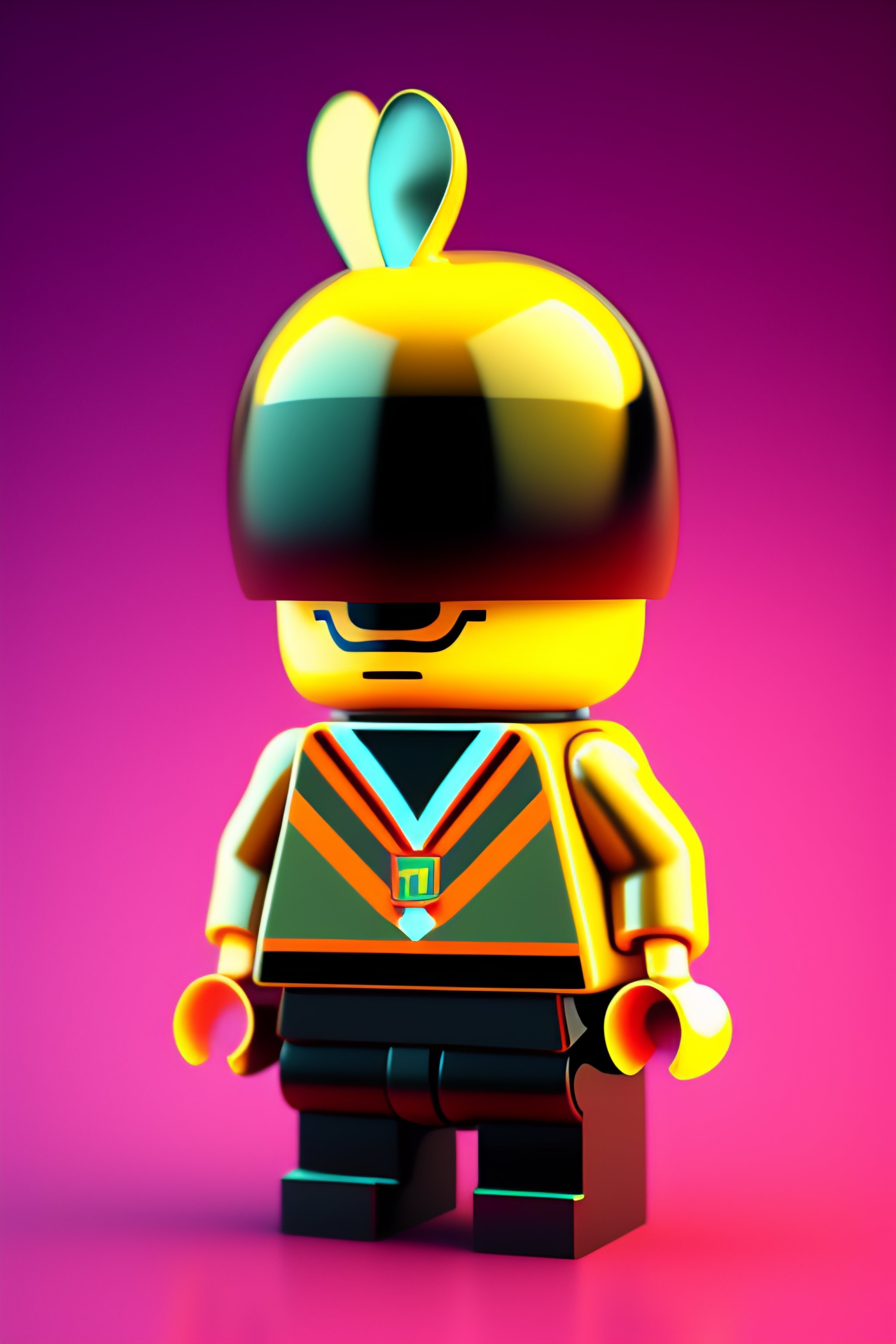 Lexica - Bad bunny, latin singer, lego figure style, 3d render ...