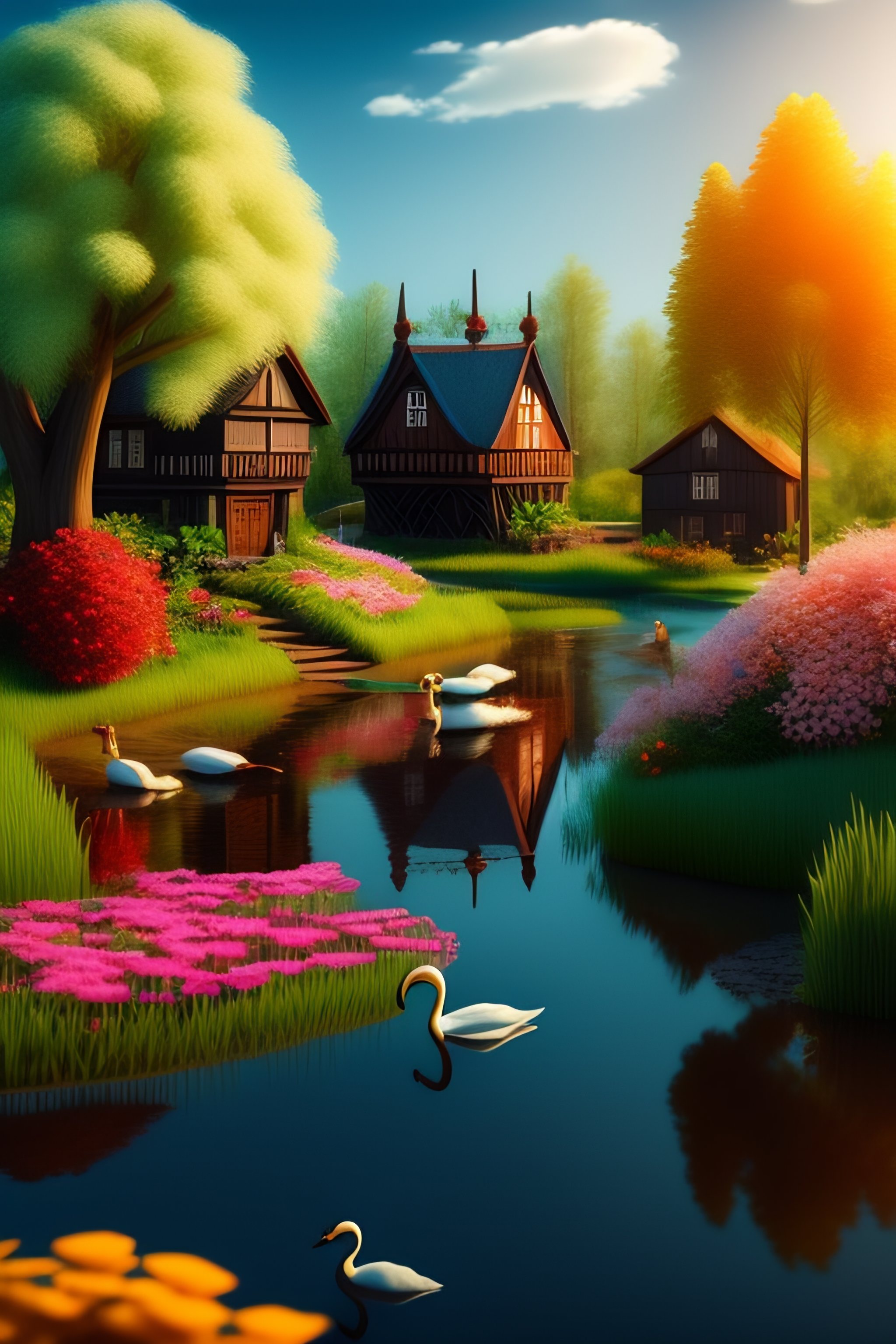 Lexica - Realistic miniature of a village in Salem, wooden colonial ...
