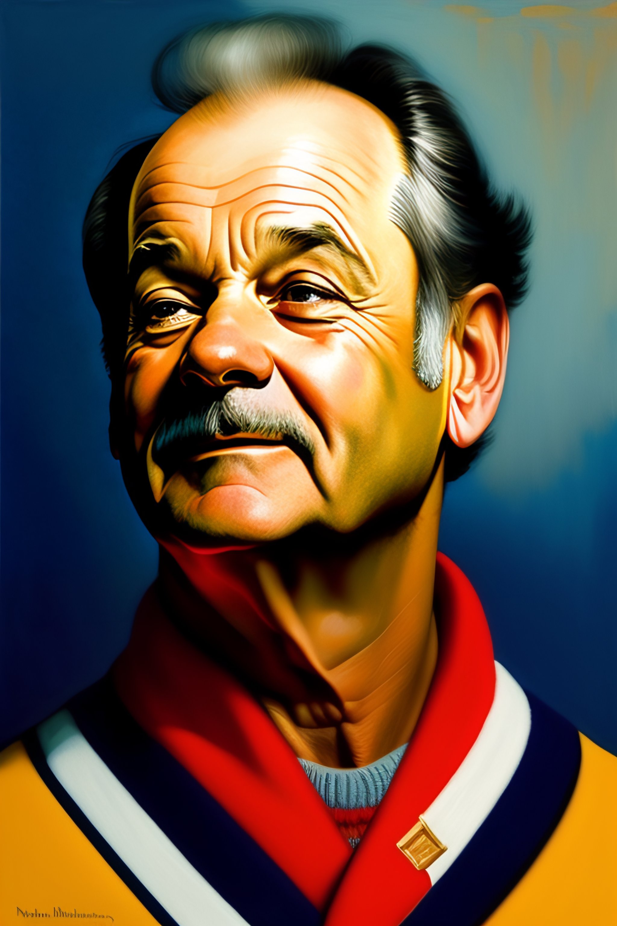 Lexica - Bill murray portrait art by norman rockwell bright colors