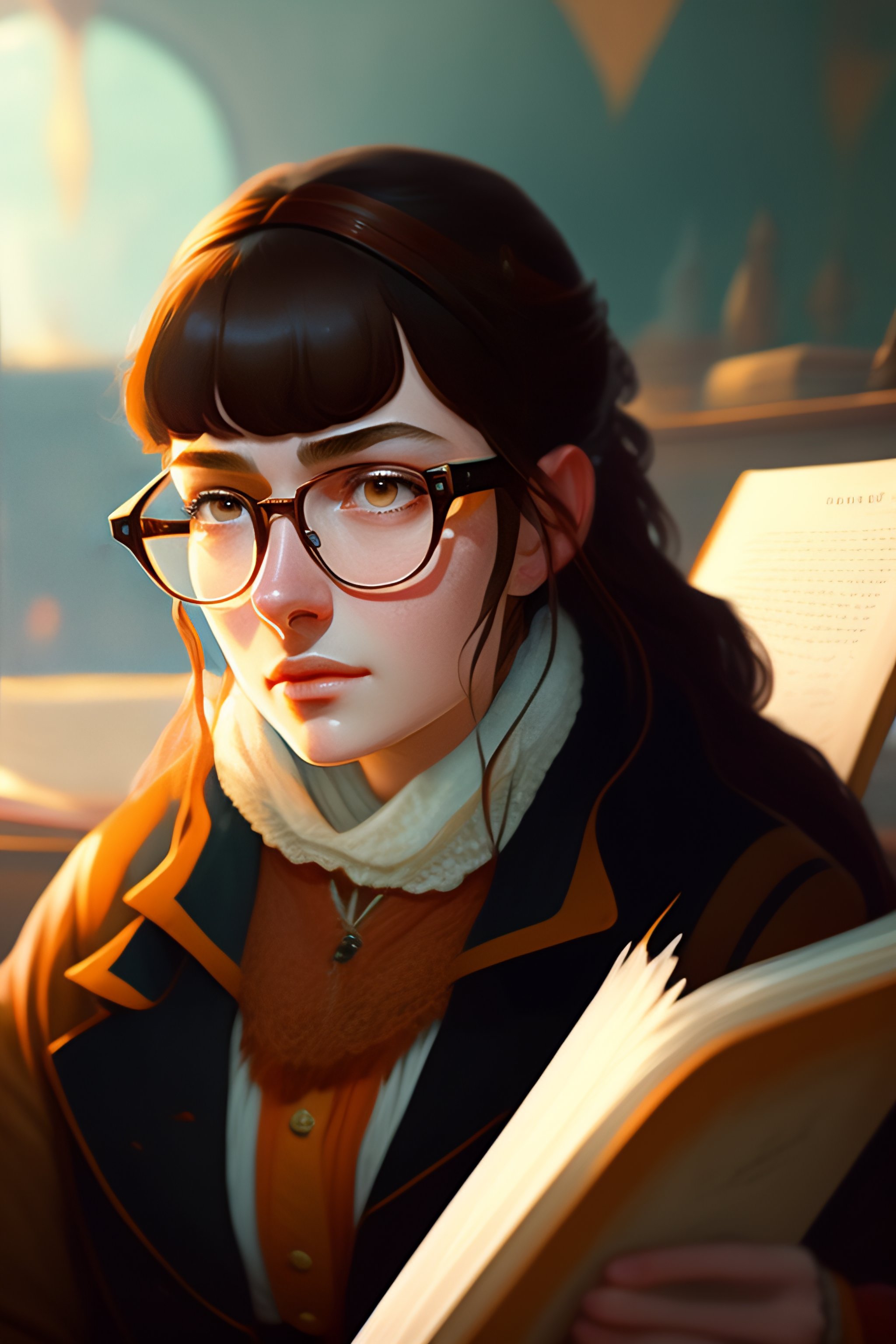 Lexica - (((((freckles))))) wearing spectacles Renaissance reporter ...