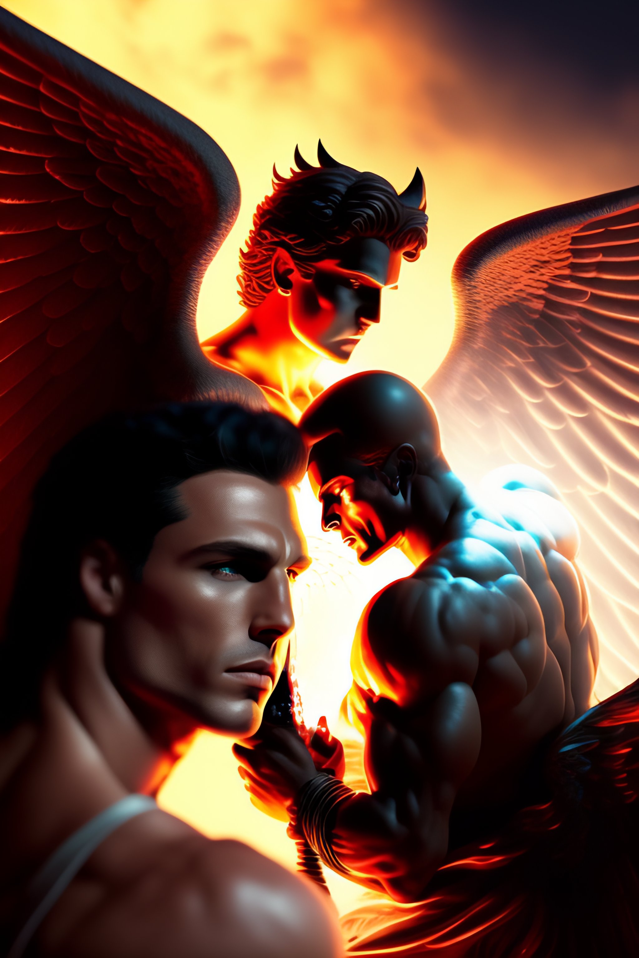 Lexica - Angel Michael fighting lucifer