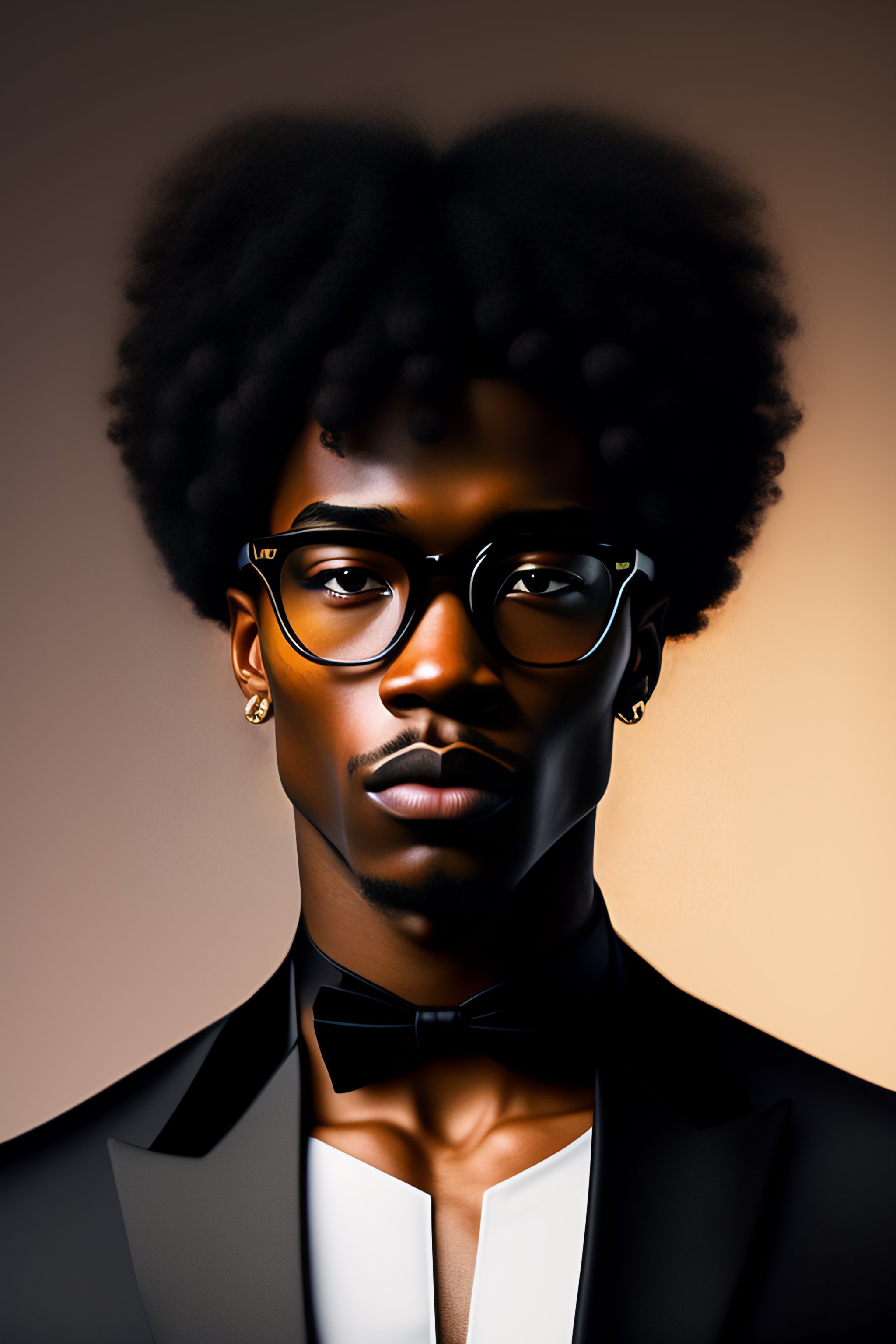 Lexica - Manga black man, eyeglasses curly hair