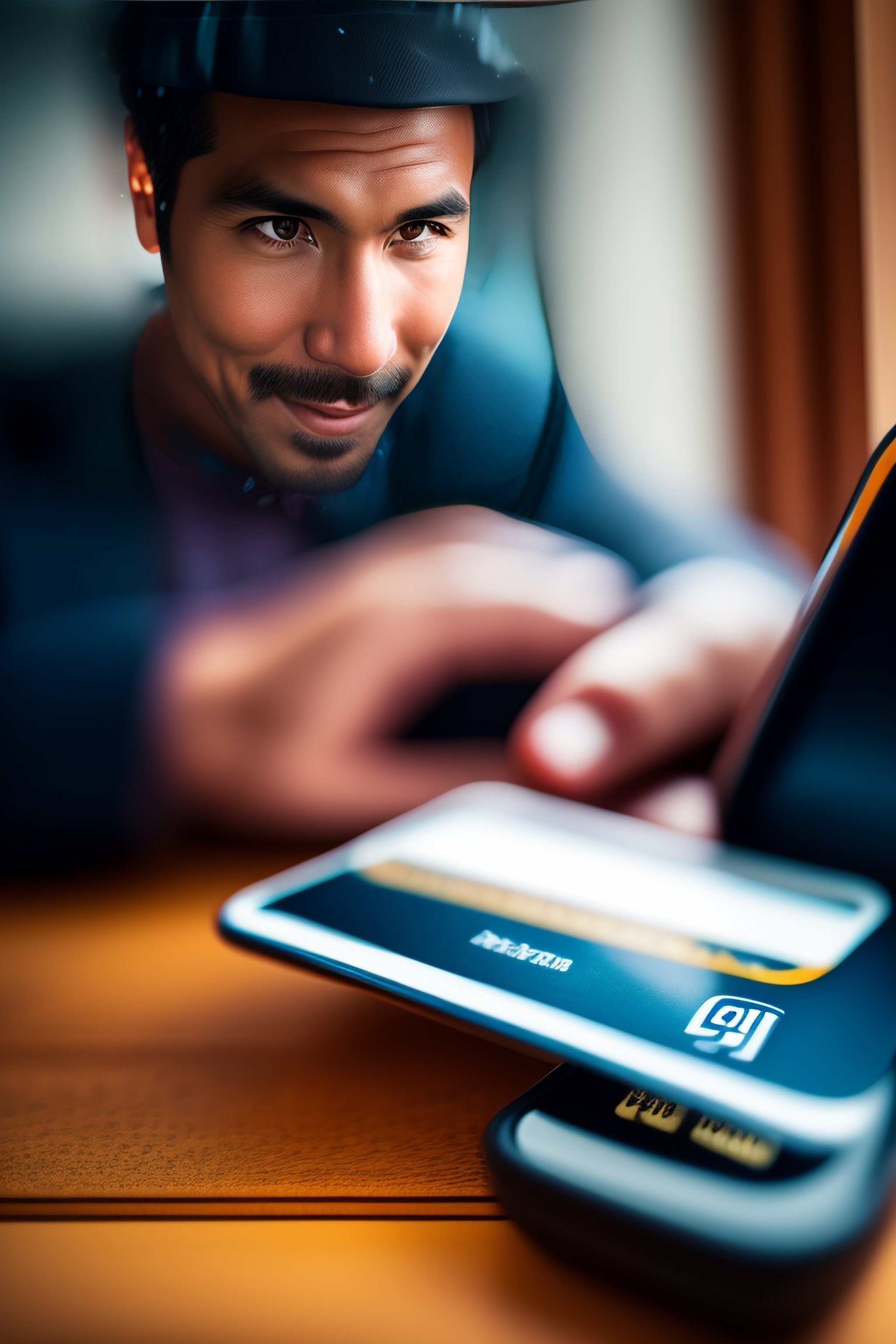 Lexica - Image of man getting credit card out of pocket in style of ...