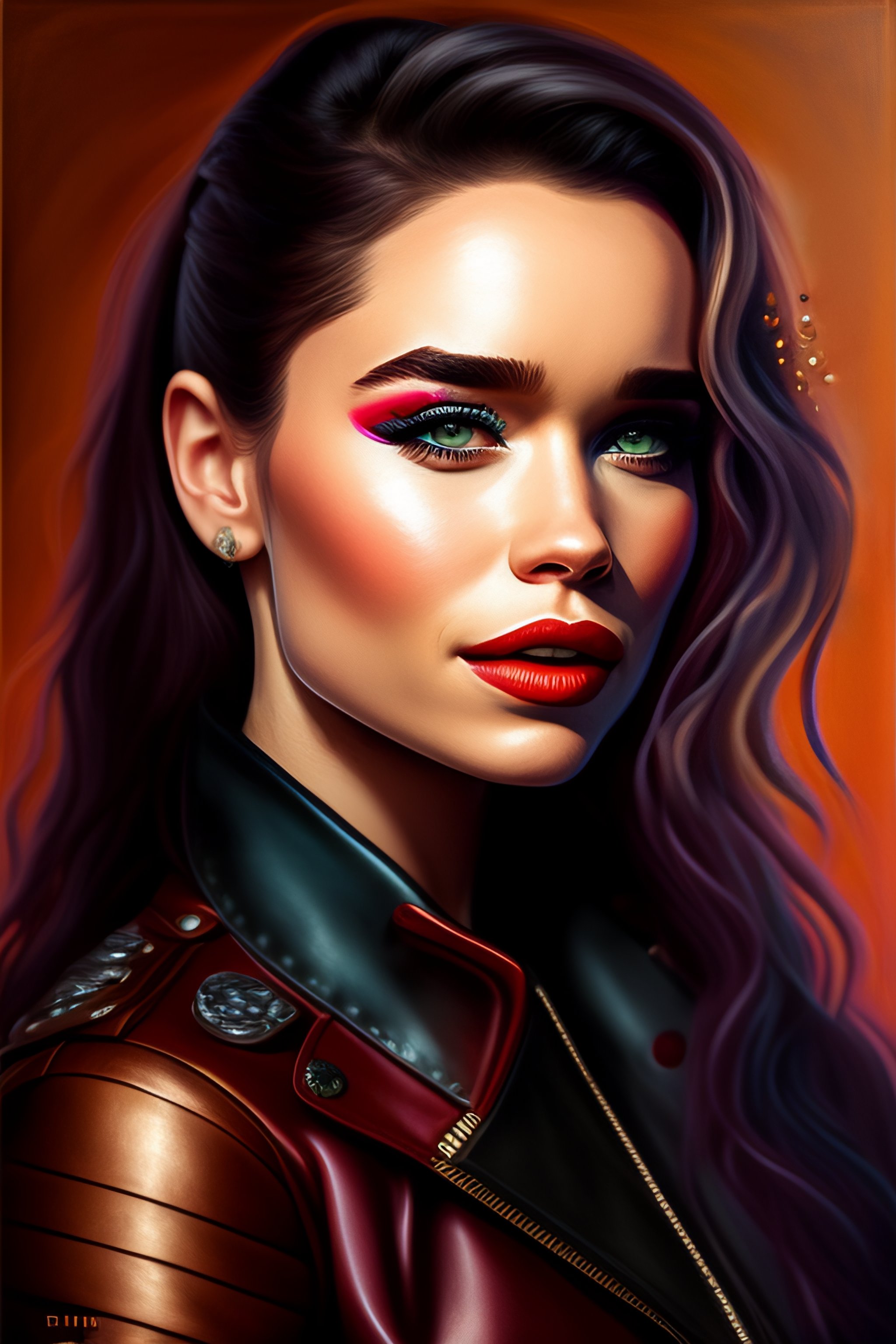 Lexica - Emilia Clarke as a cute punk rock girl, leather jacket ...