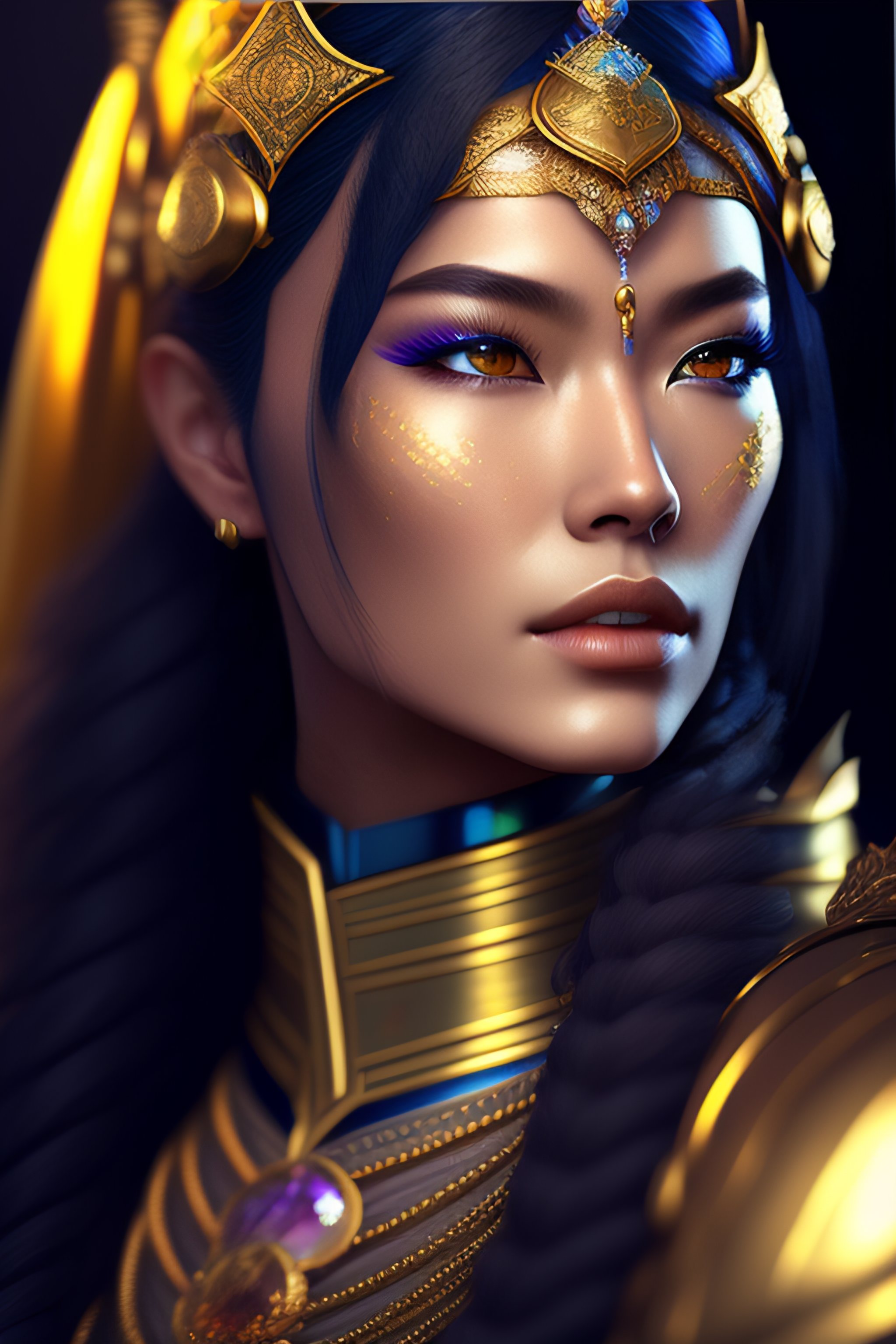 Lexica - Two thirds angle, cinematic portrait, hyperdetailed stunningly beautiful female mage ...