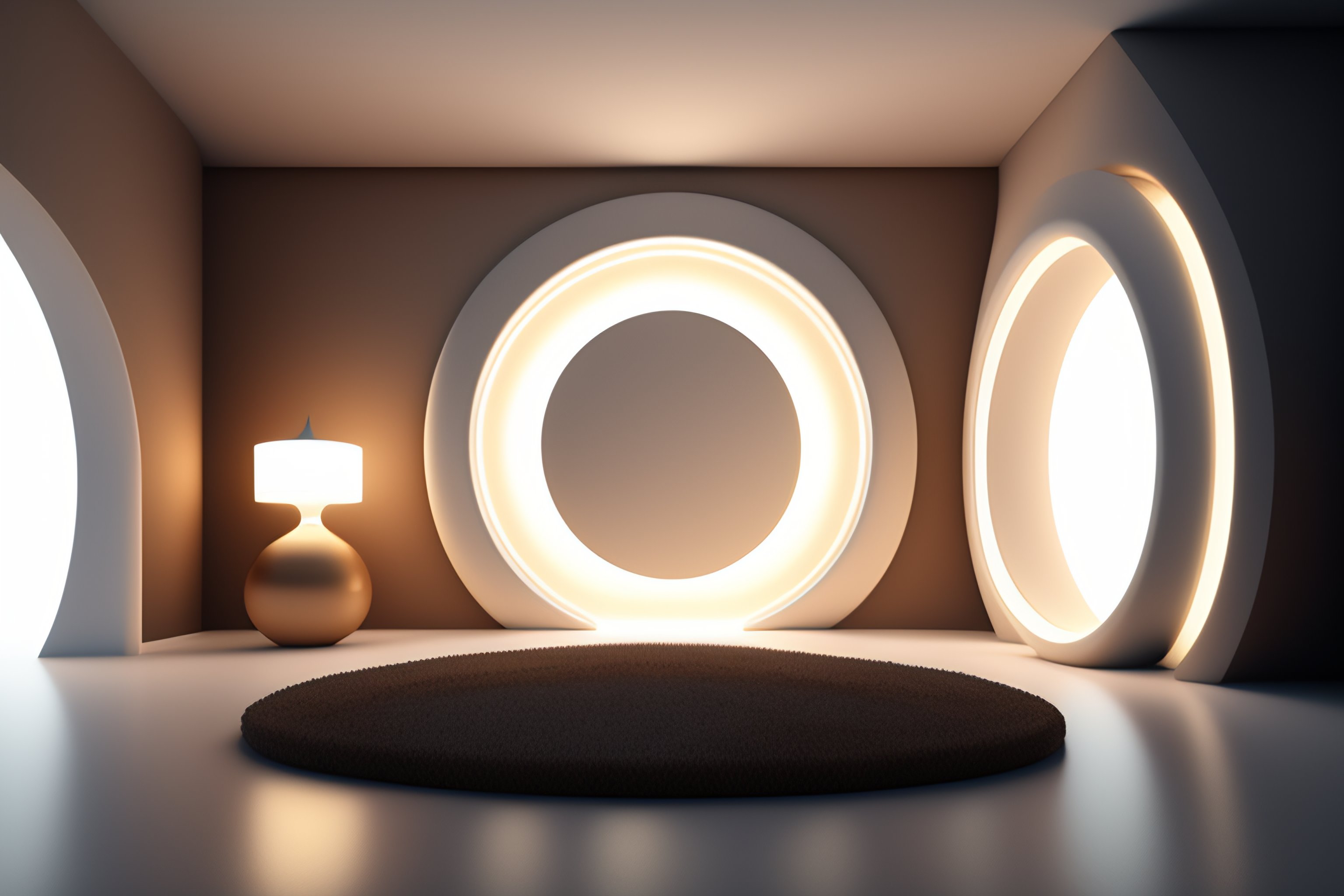 Lexica - 3d render of a liminal space beige and light brown and white ...