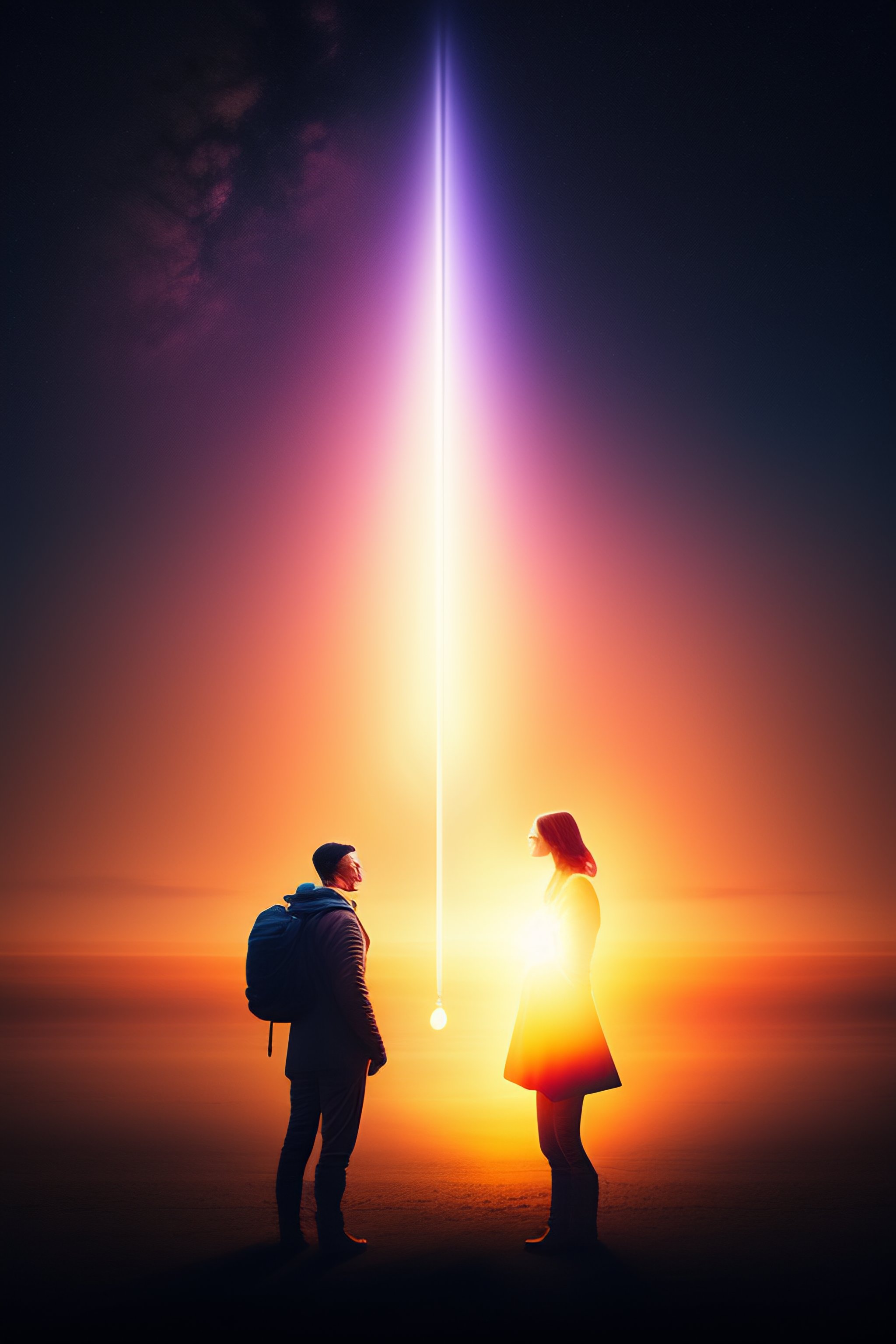 Lexica - A person emitting a beam of light toward another person