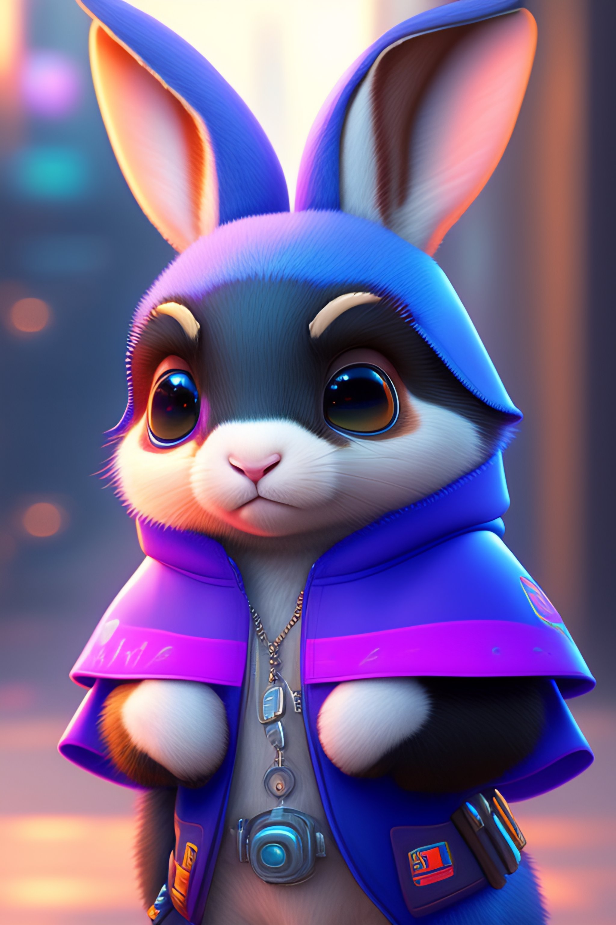 Lexica - Super cute cyberpunk bunny, pixar, zootopia, cgi