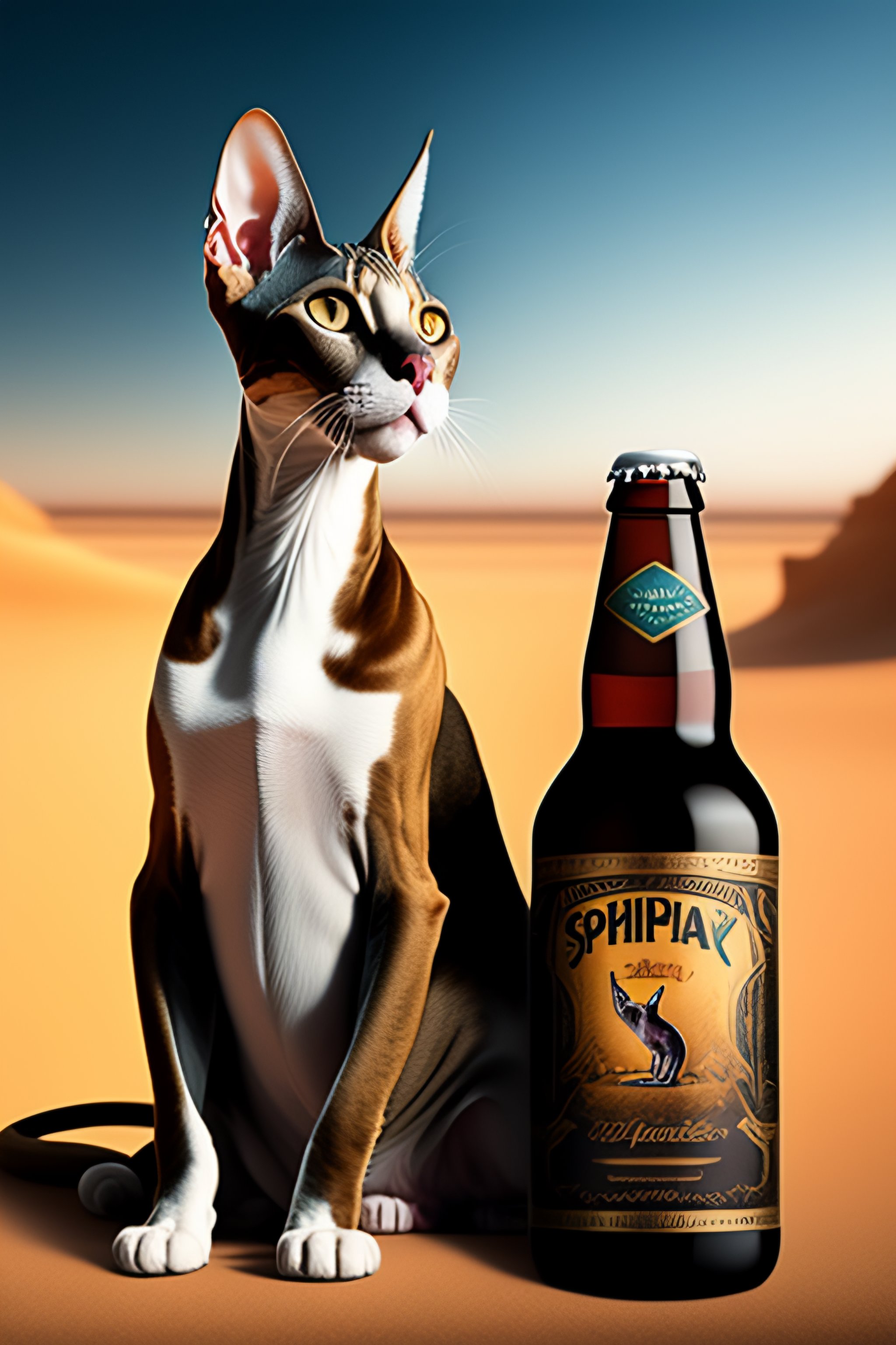 Lexica - Sphinx cat with beer