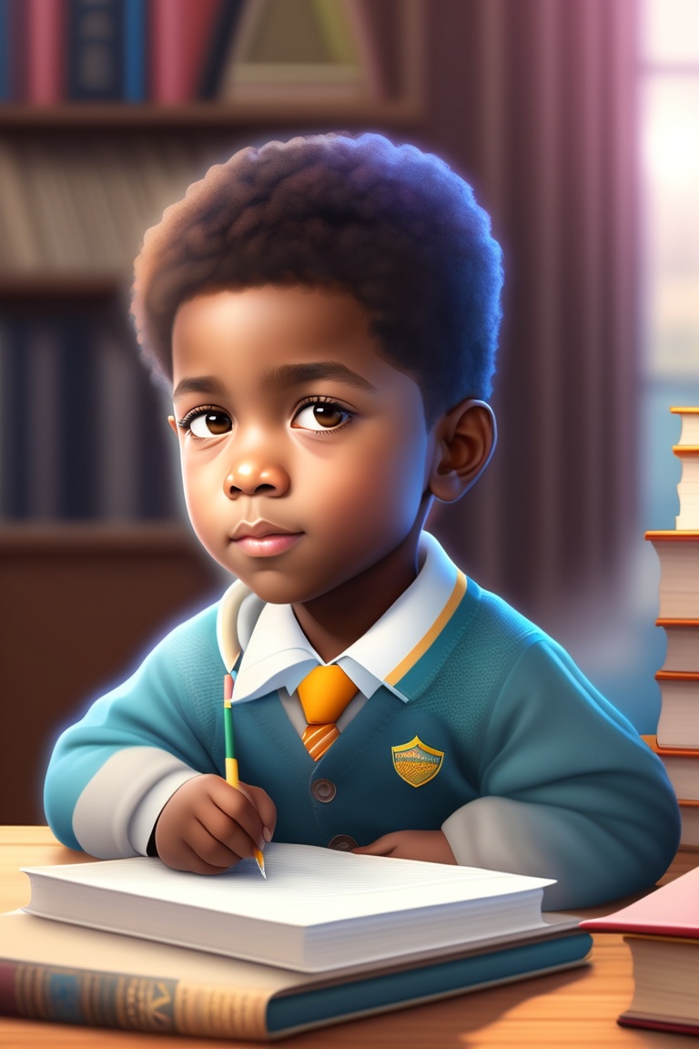 Lexica - A Young Student: A picture of a young boy named Raj, sitting ...