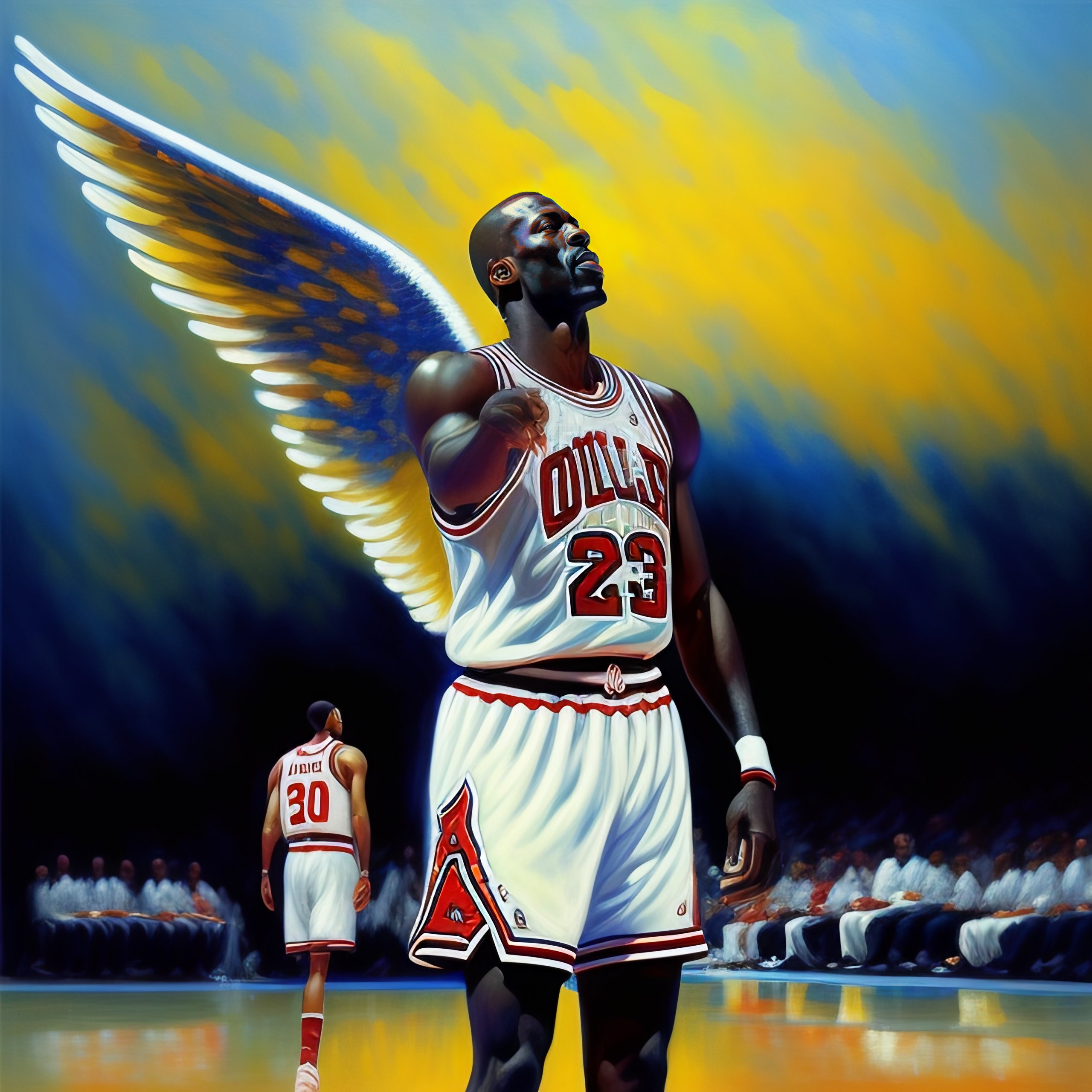 Lexica - Michael jordan as an angel painted by monet