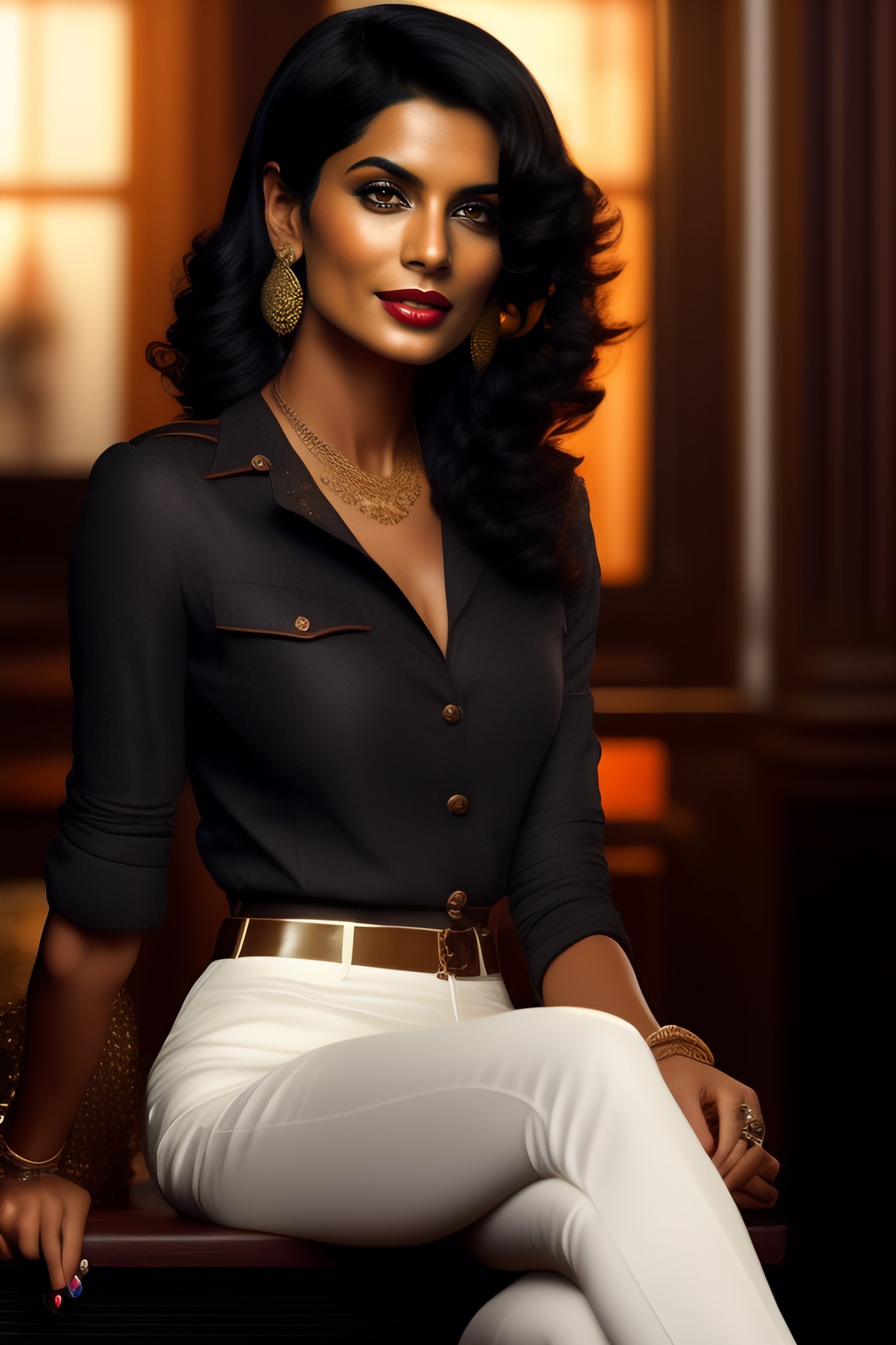 Lexica - Anglo-Indian woman in early 30s, short black hair, exquisite ...