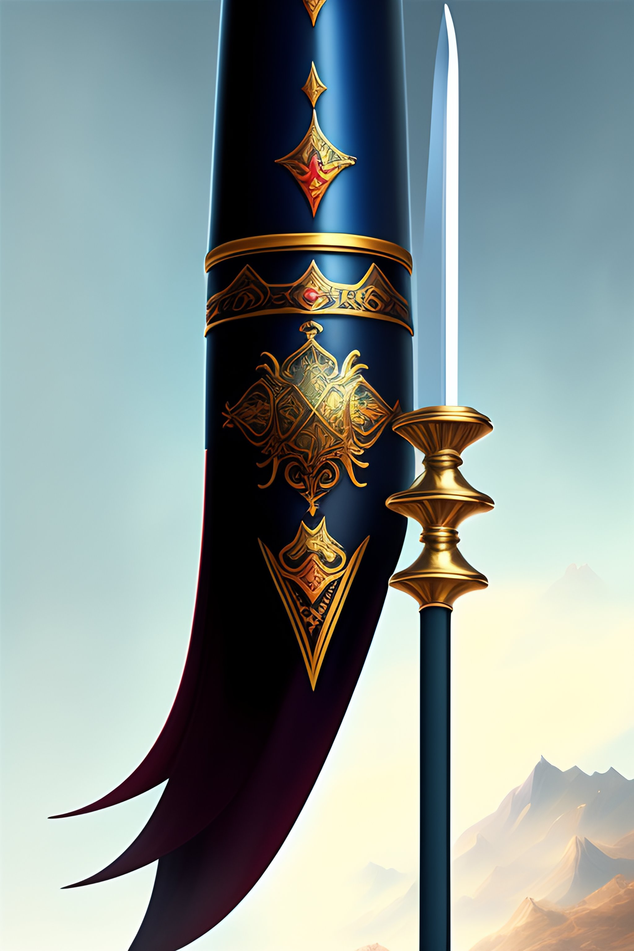 Lexica - A painting of wizard sword digital art, hd
